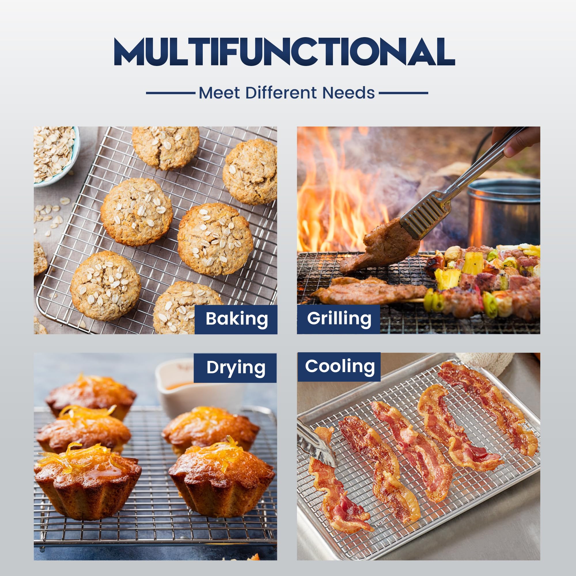 Snapklik.com : 2 Pack Cooling Rack, Fit For 1712" Baking Pan, Stainless ...