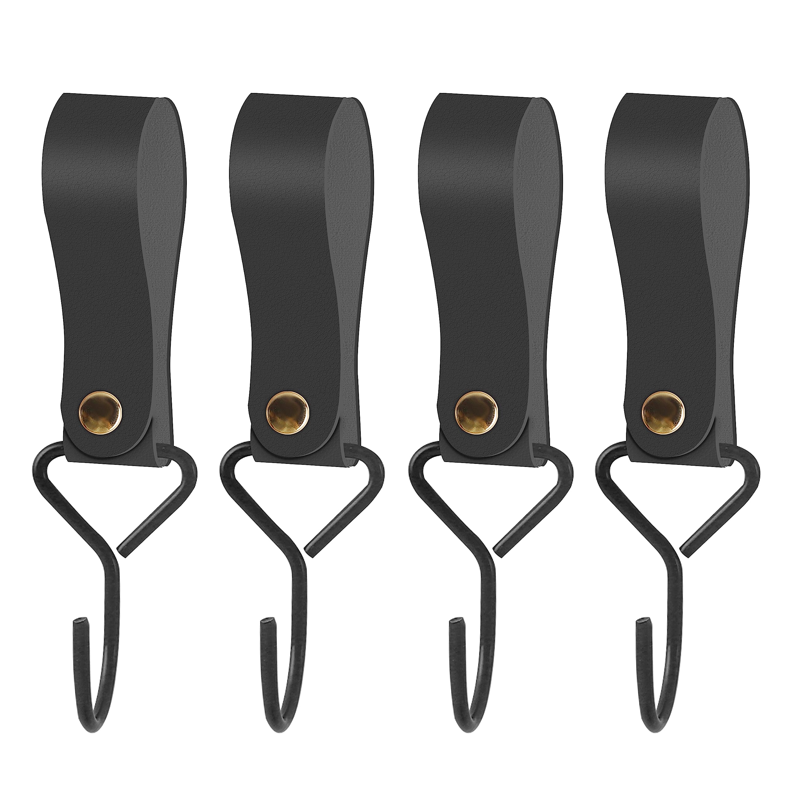 Amazon.com: ANJUU 4Pcs PU Leather Hooks, Leather Straps with Hooks ...