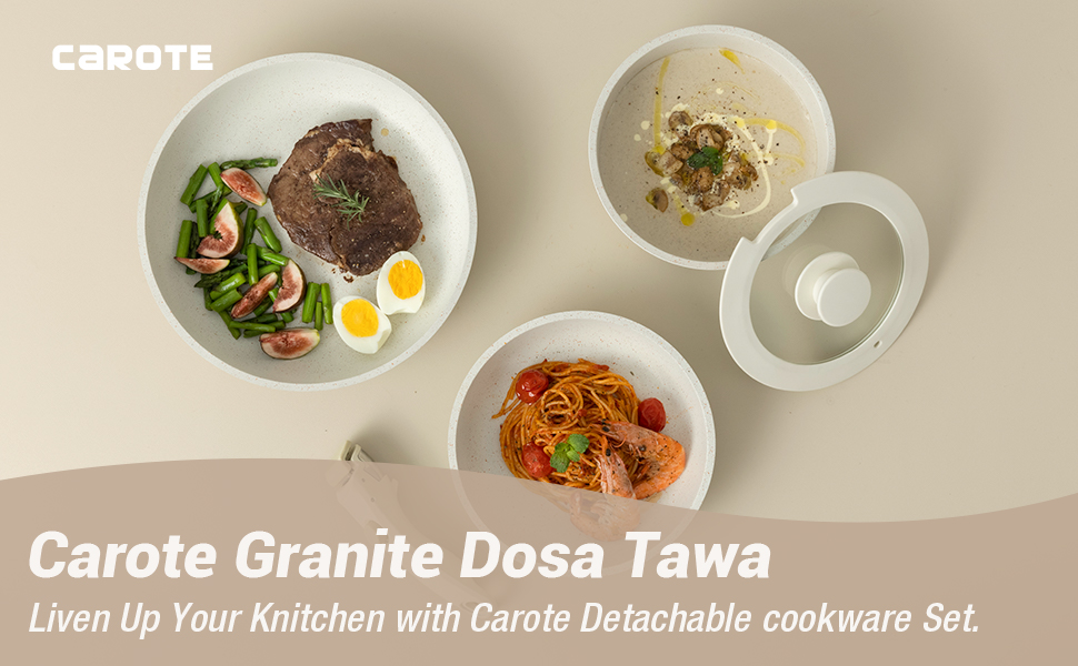 Carote Detachable Cookware Set Non Stick Combo