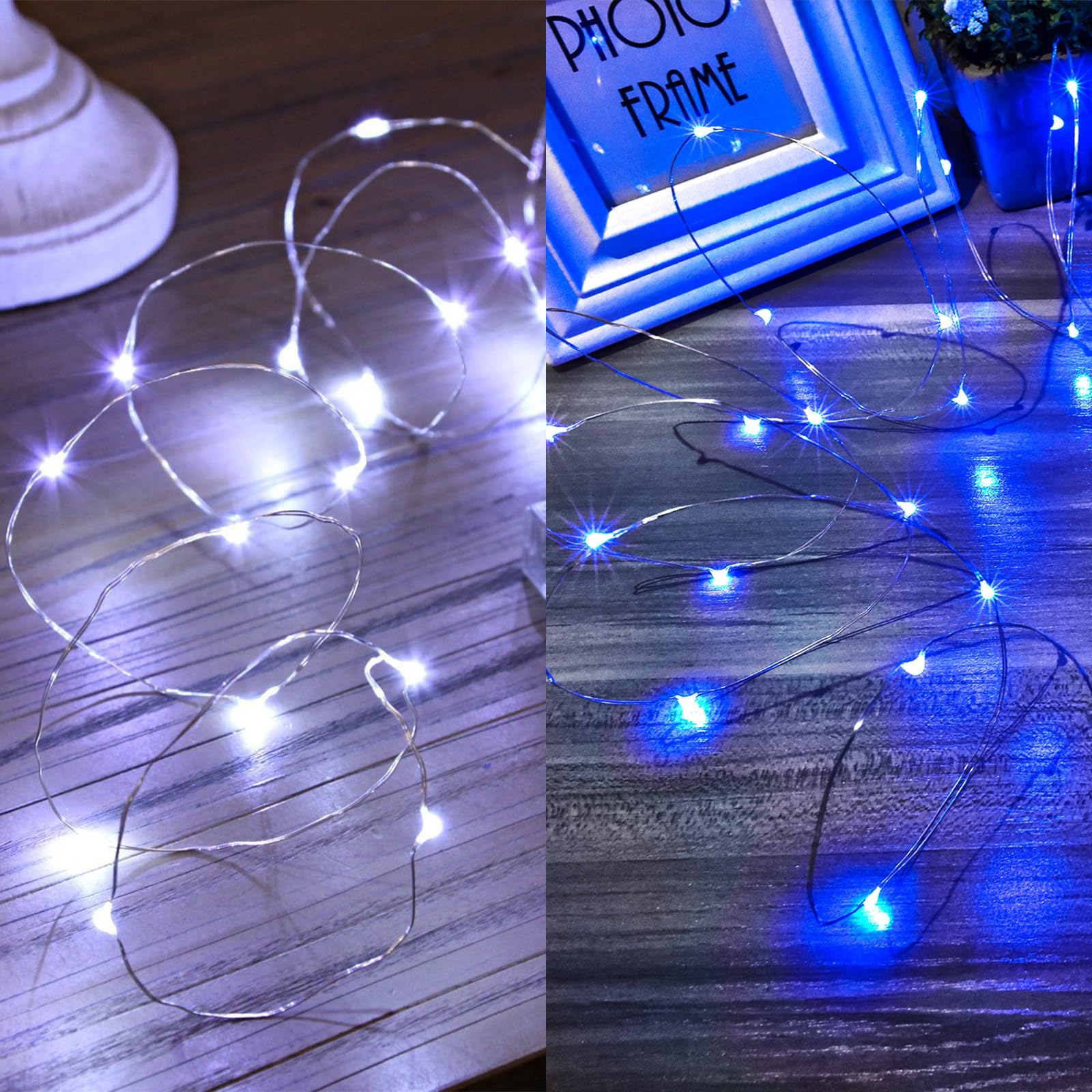 Amazon.com: Ariceleo Blue and White Halloween 16ft LED Lights, Basic ...