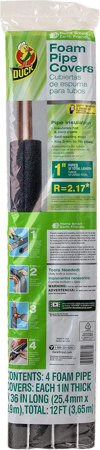 Duck Brand Foam Pipe Covers 1-inch by 3-Feet - Amazon.com