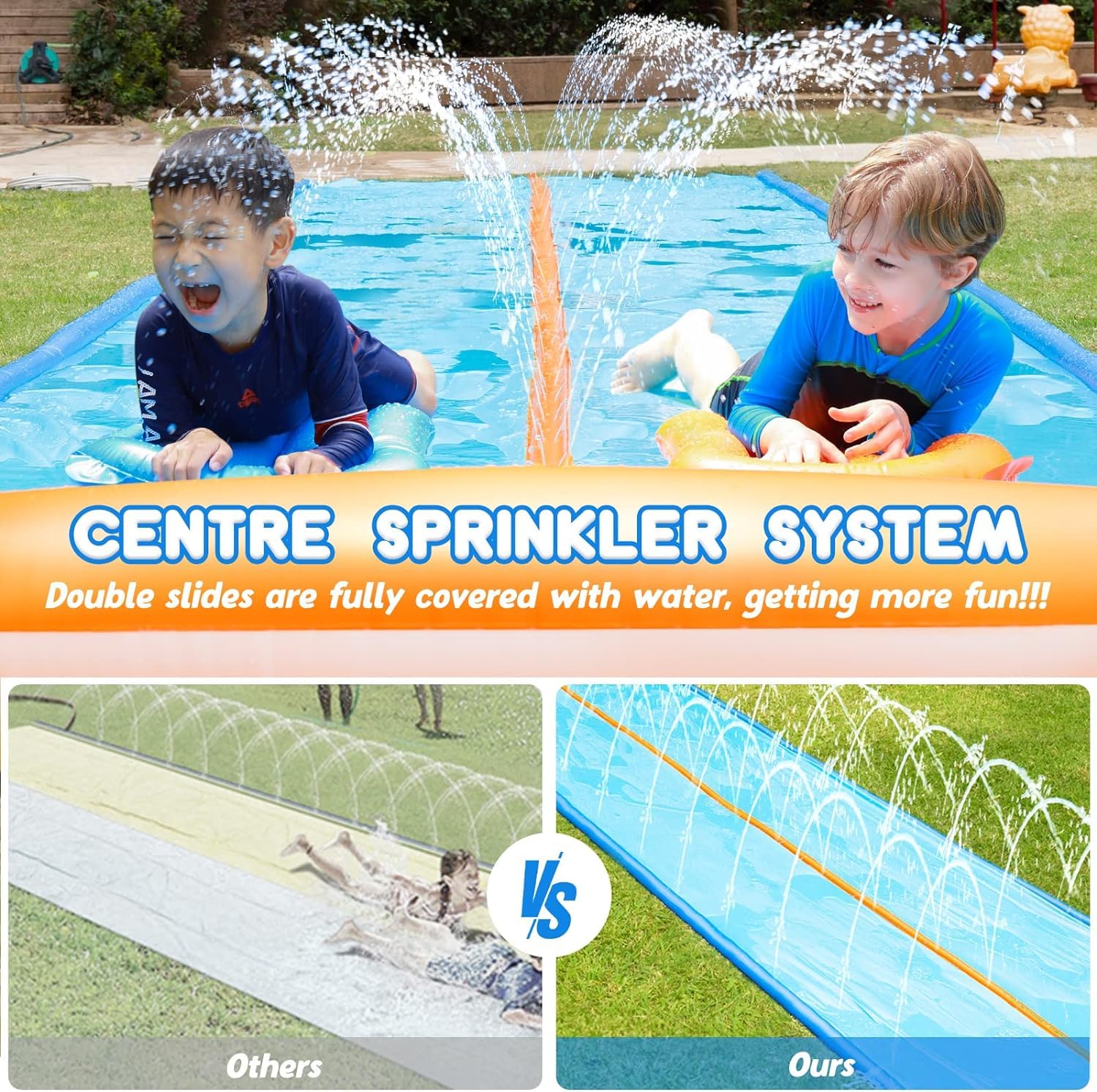 Snapklik.com : Slip Water And Slide, 30ft Extra Long Lawn Water Slides ...