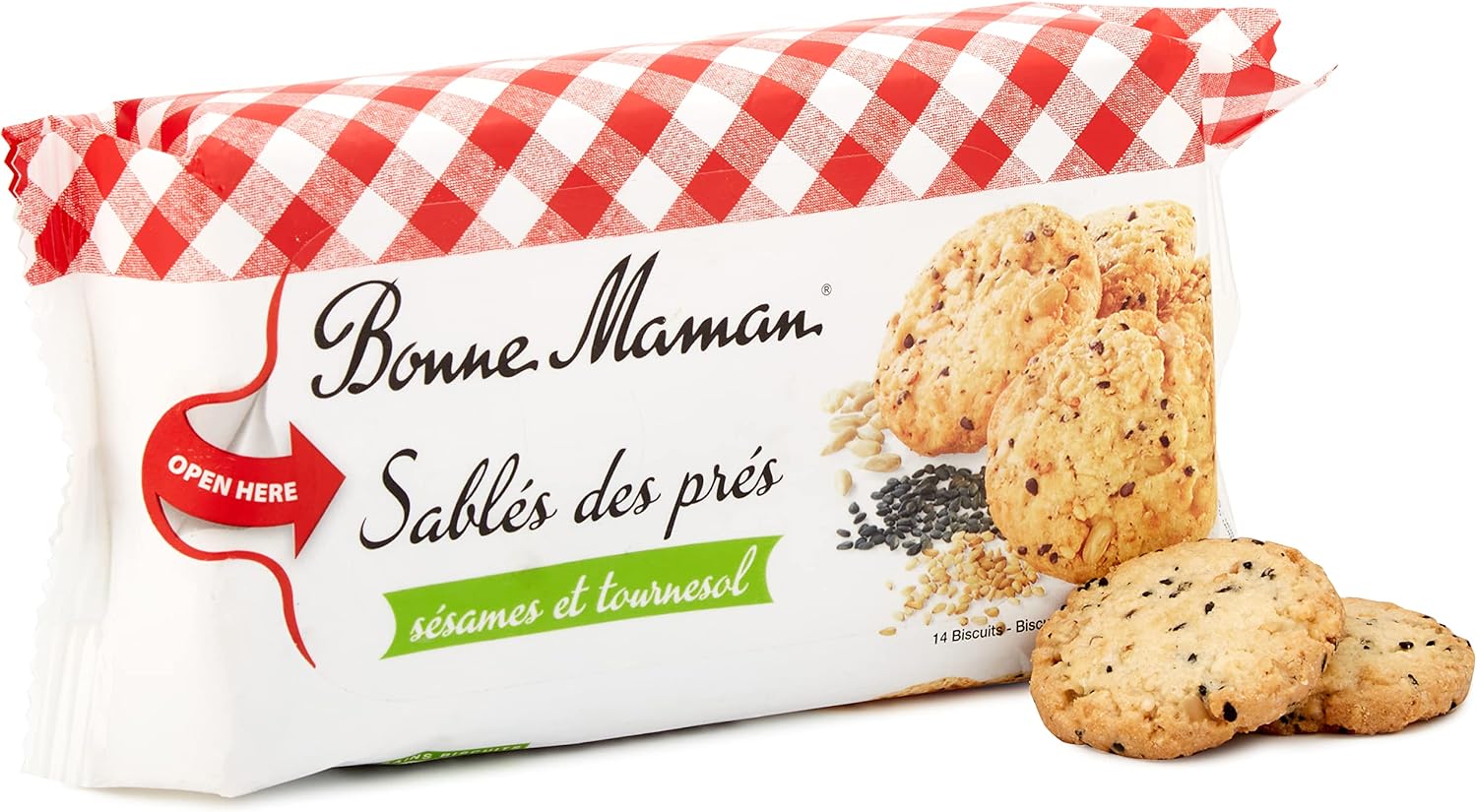 Bonne Maman Sablés des prés (150g) - 14 biscuits with poppy, sesame and ...