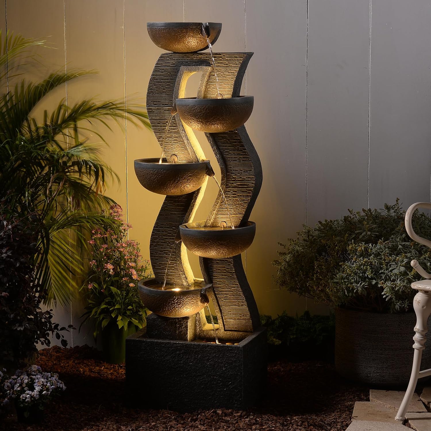 Amazon.com: SERBILHOME 52.8''H Outdoor Garden Water Fountain - Tall 6 ...