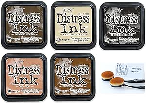 Amazon.com: Tim Holtz Distress Ink Pads Set, 3x3 Inches, 5 Colors with ...