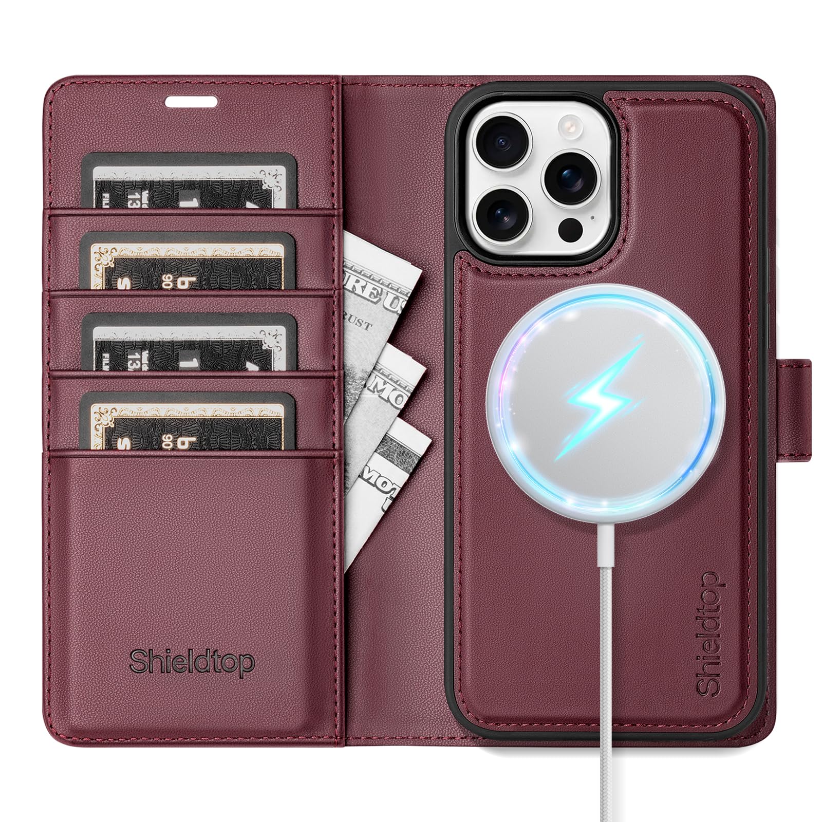 Amazon.com: Shieldtop Compatible Magsafe Magnetic 2 in 1 Detachable iPhone 14 Pro Wallet Case ...