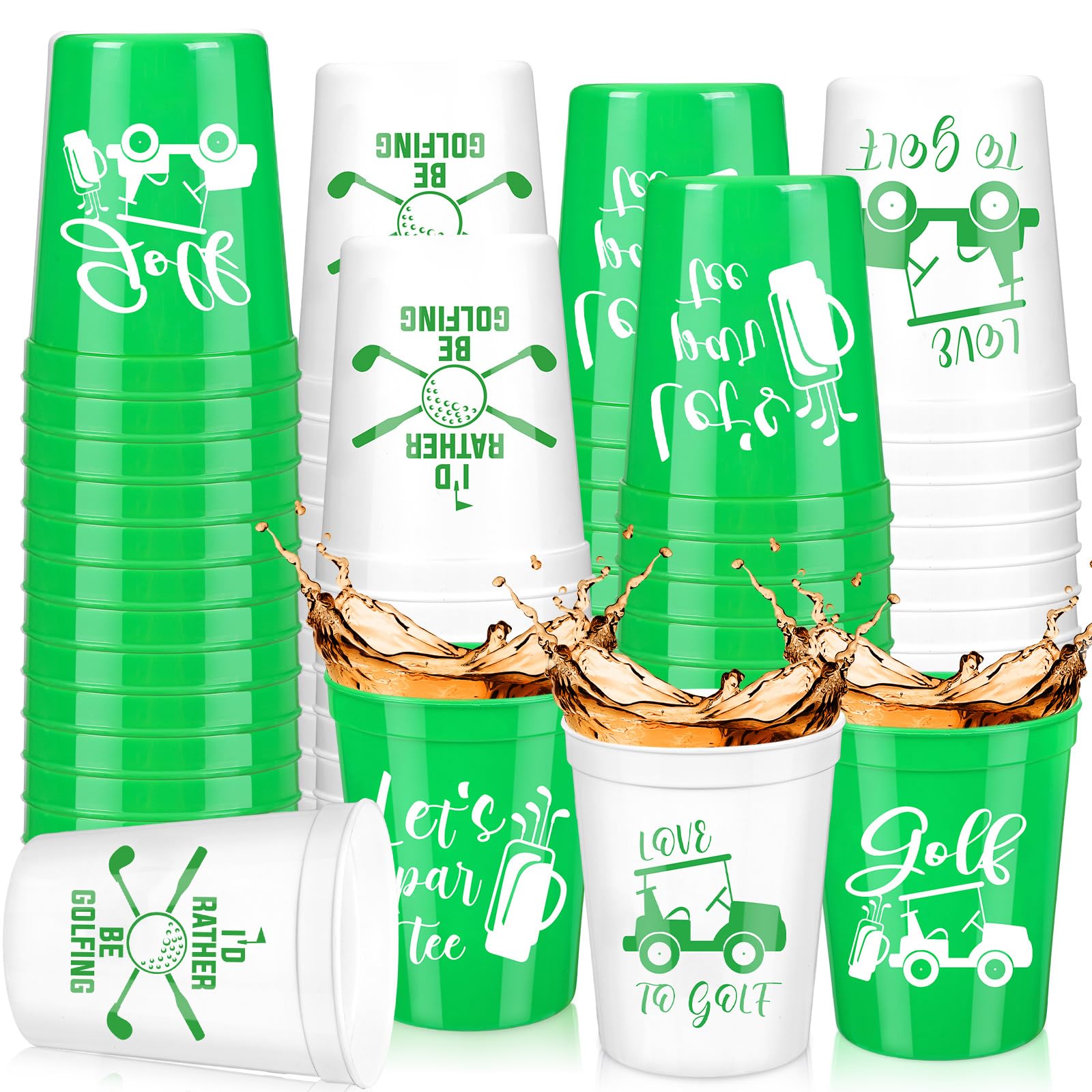 Amazon.com: Norme 48 Pcs Golf Party Plastic Cups Bulk Golf Themed ...