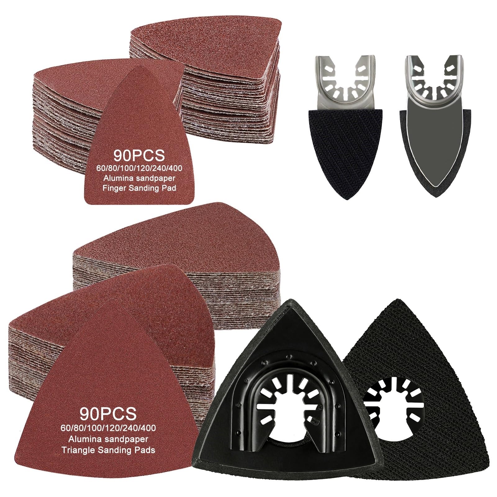 220 Grit Sandpaper 127Pcs Oscillating Tool Sanding Pad Kit 60-320 Grit ...