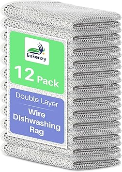 Amazon.com: 12 Pack Steel Wool Scrubber, Double Layer Non-Scratch Wire ...
