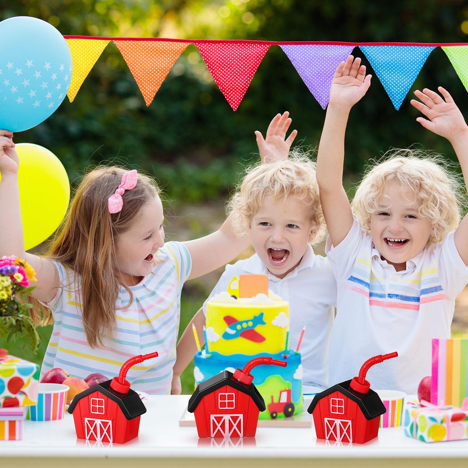 Tanlade 24 Pcs Farmhouse Cups with Lids and Straws, 10 oz Toy Farmhouse ...