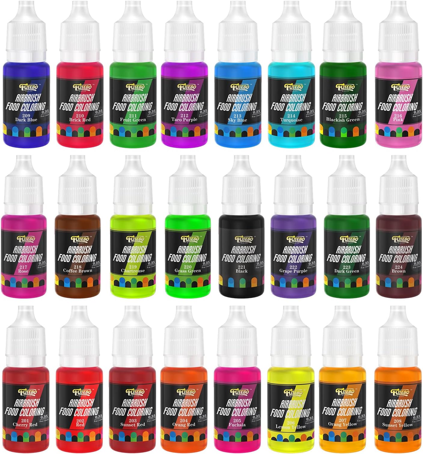 Amazon.com : Airbrush Food Coloring Kit from FUTEBO: 24 Colors Edible ...