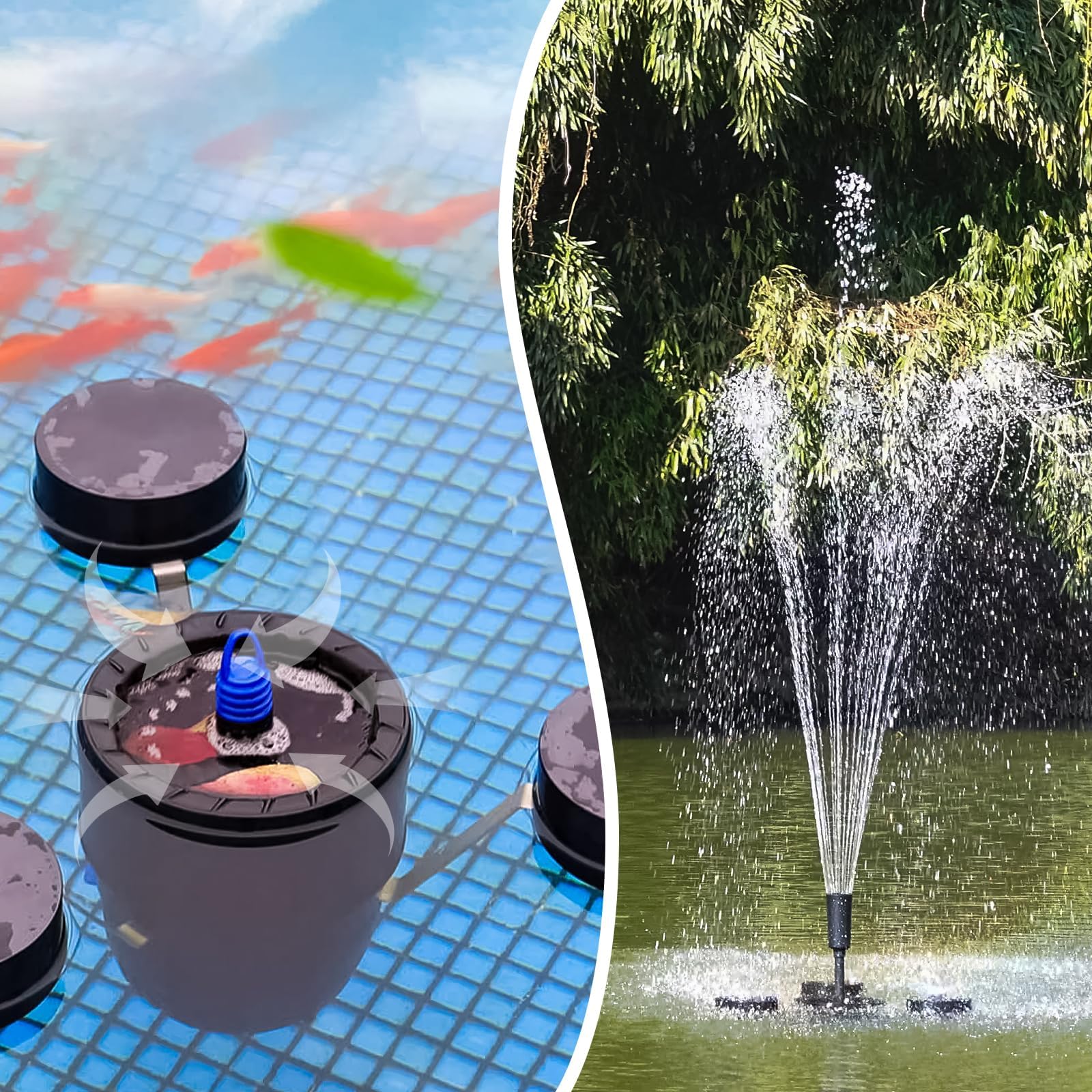 Amazon.com: Large Pond Floating Fountain with 8000 GPH Fountain Pump ...