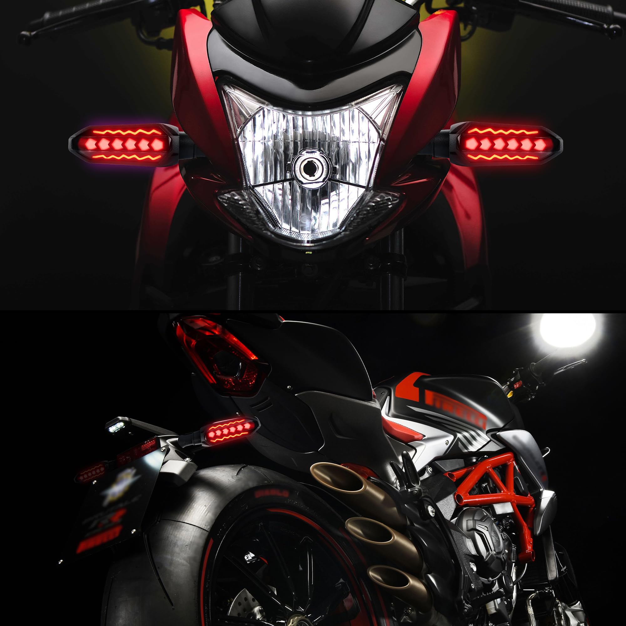 Snapklik.com : Carleef 2PCS Motorcycle Turn Signals LED,Cool Flowing ...