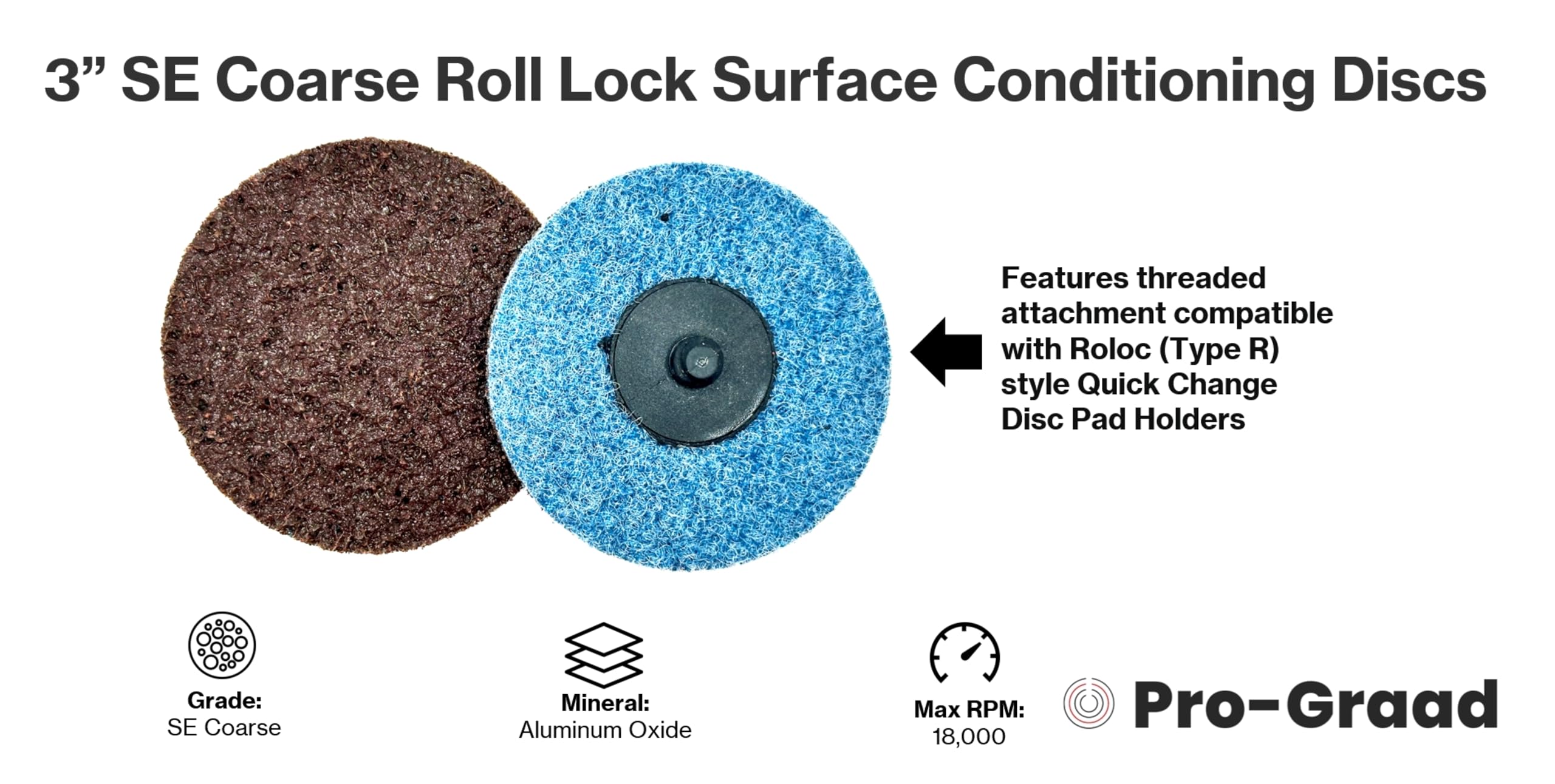 Pro-Graad SE Roll Lock Quick Change Heavy Duty Non-Woven Surface ...