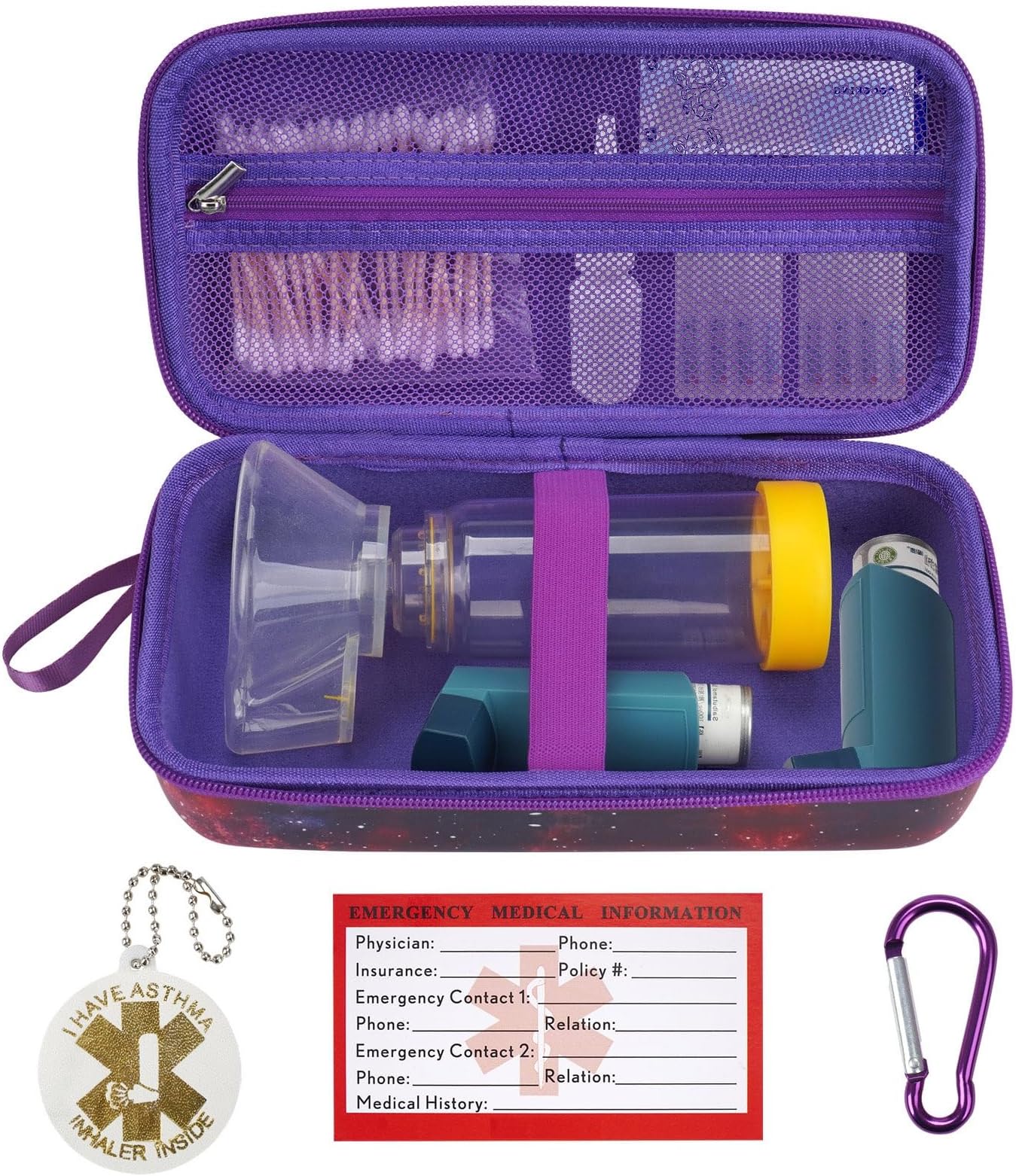 Amazon.com: Hard Travel Case for Asthma Inhaler, Inhaler Spacer Case ...