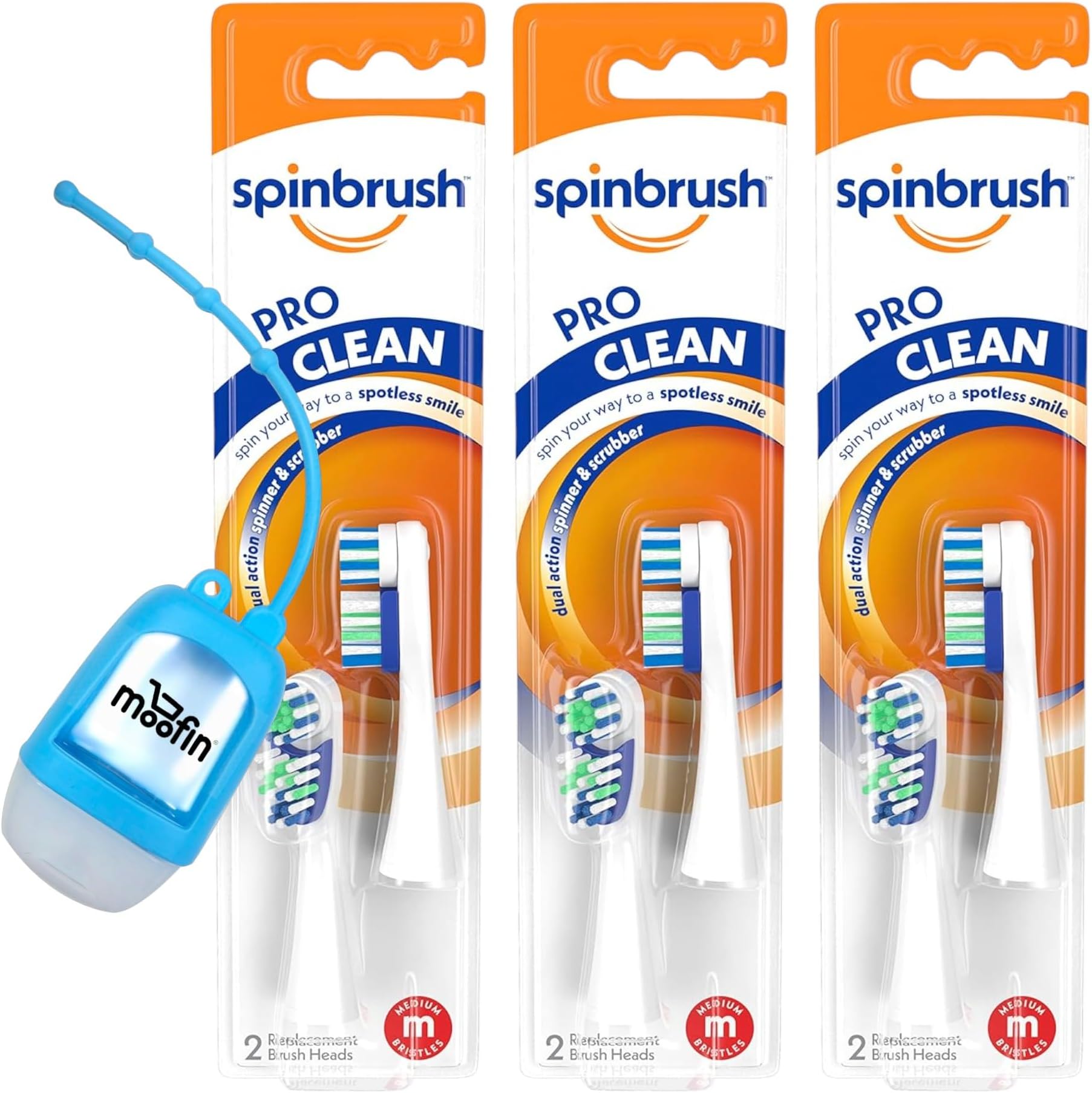 Amazon.com: Spinbrush Pro Clean Replacement Heads, Soft Bristles, For ...