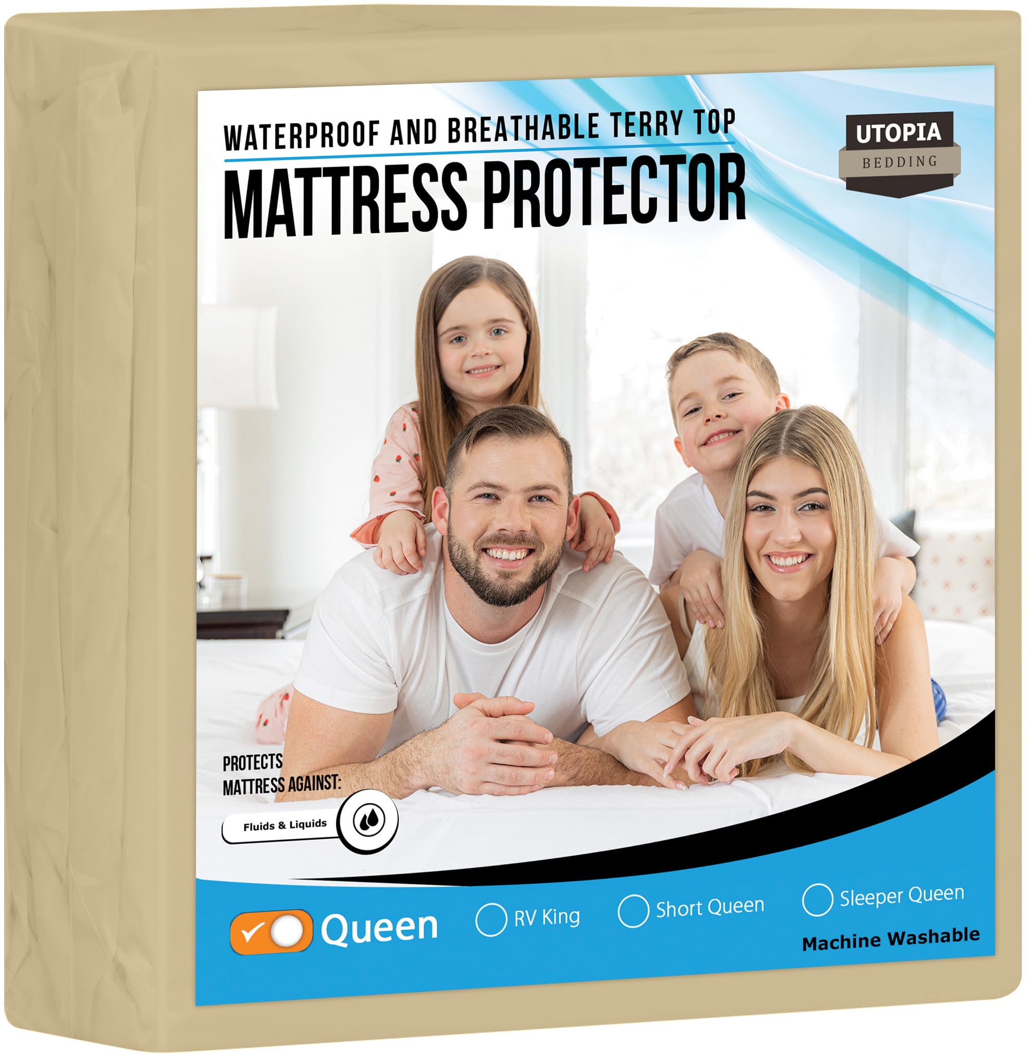 Amazon.com: Utopia Bedding Waterproof Mattress Protector Queen Size ...