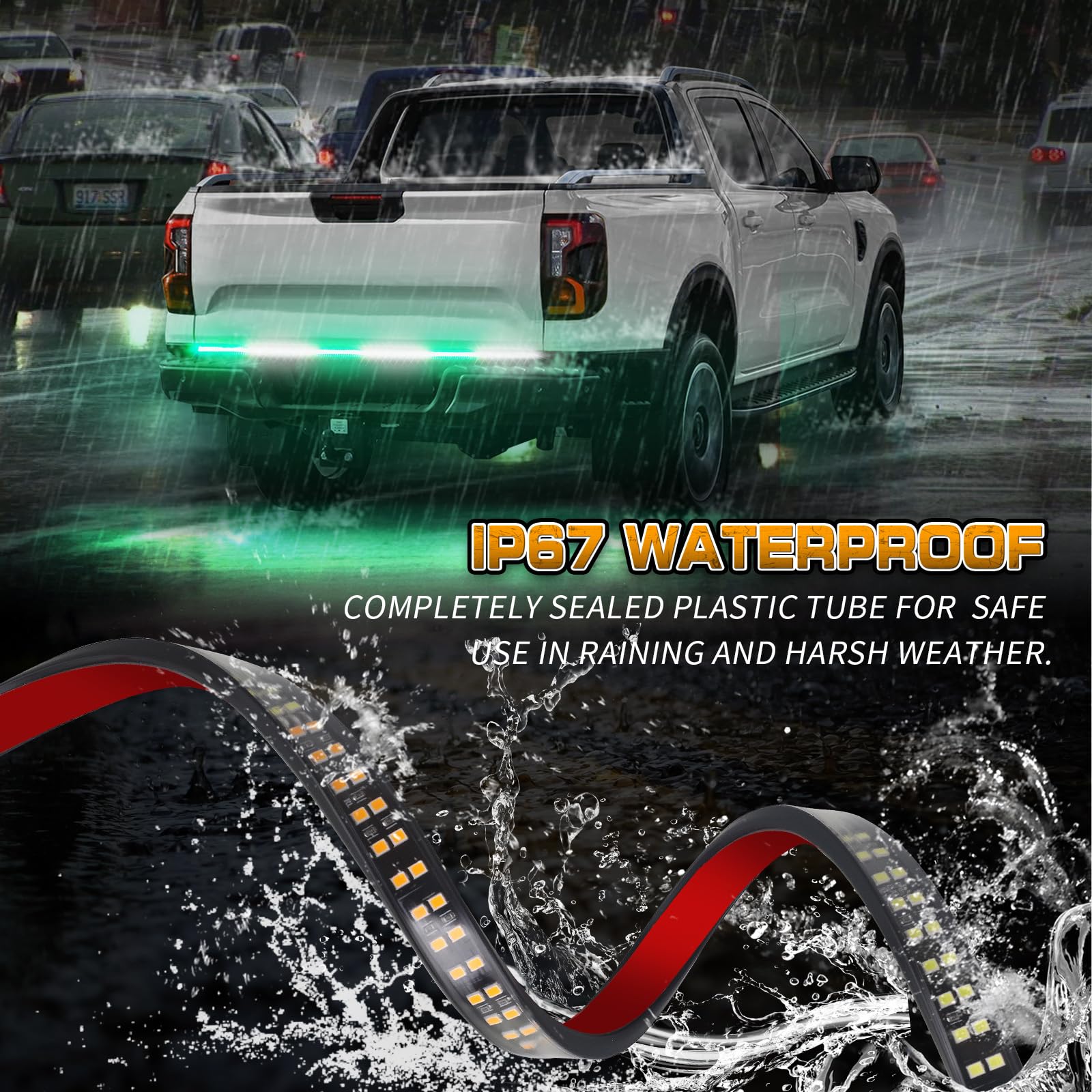 Snapklik.com : 48 Inch Tailgate Green White Emergency Light Strip 288 ...