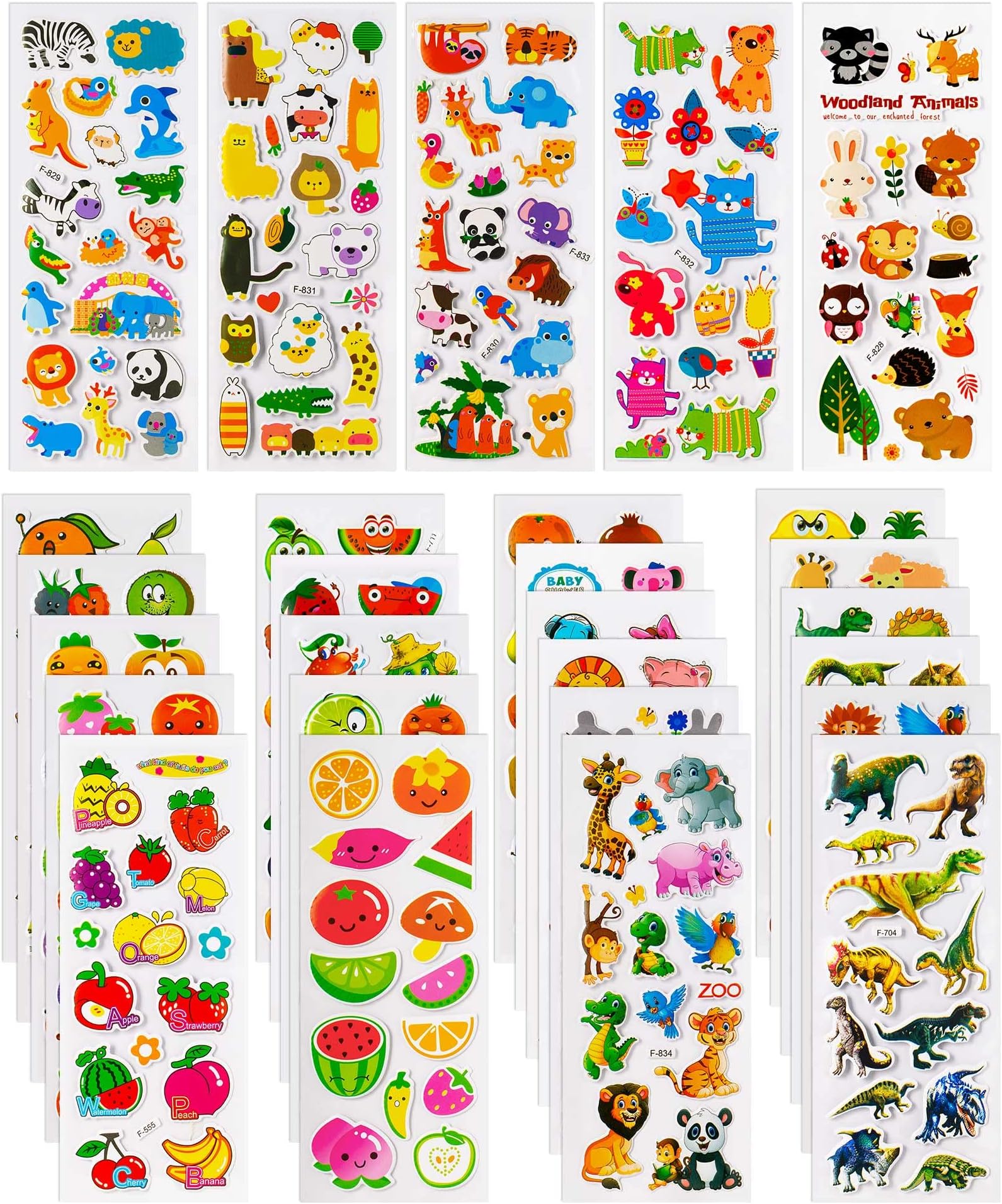 OWill 1000+ Gommettes Enfants 2 ans 3 Ans,3D Autocollant pour Enfants ...