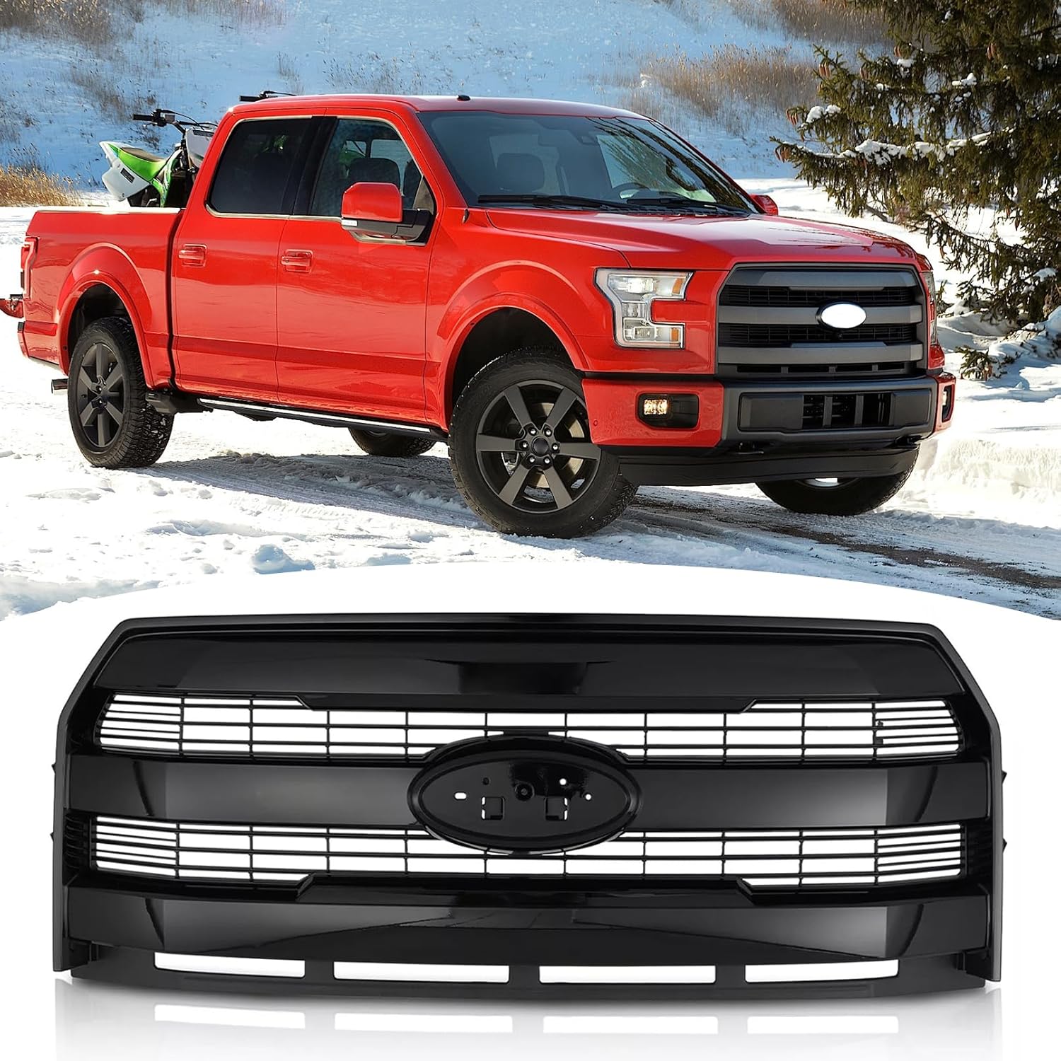 Amazon.com: HAPSO Front Bumper Grille Compatible with 2015-2017 Ford ...