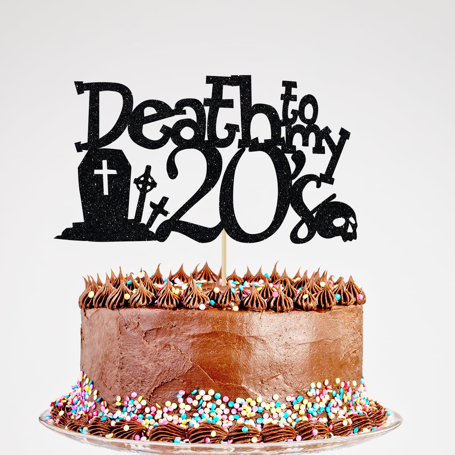 Amazon.com: Glitter Death to My 20's Cake Topper - Rip Twenties Happy ...