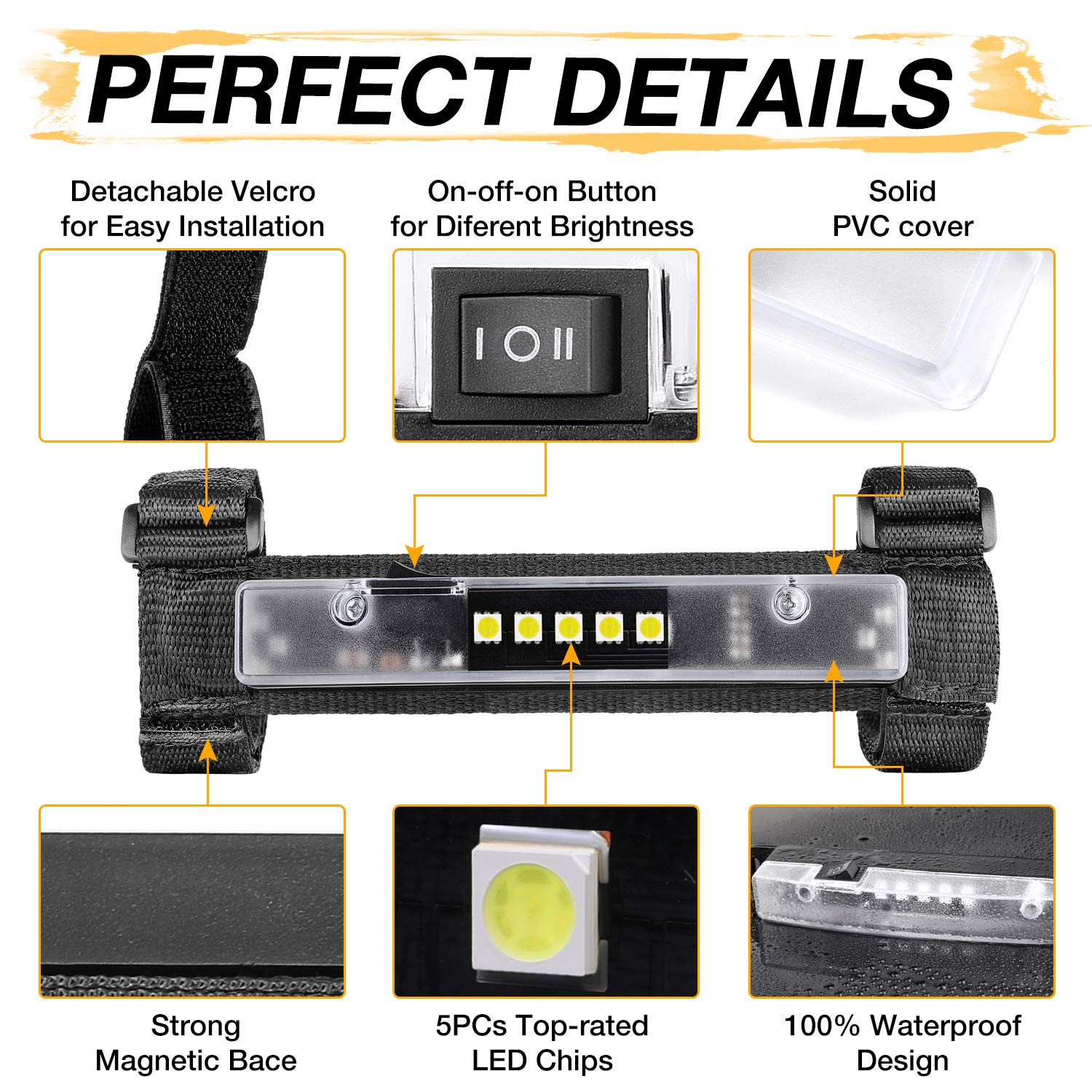 Snapklik.com : UTV Dome Light Upgraded Universal Roll Bar Mount LED ...