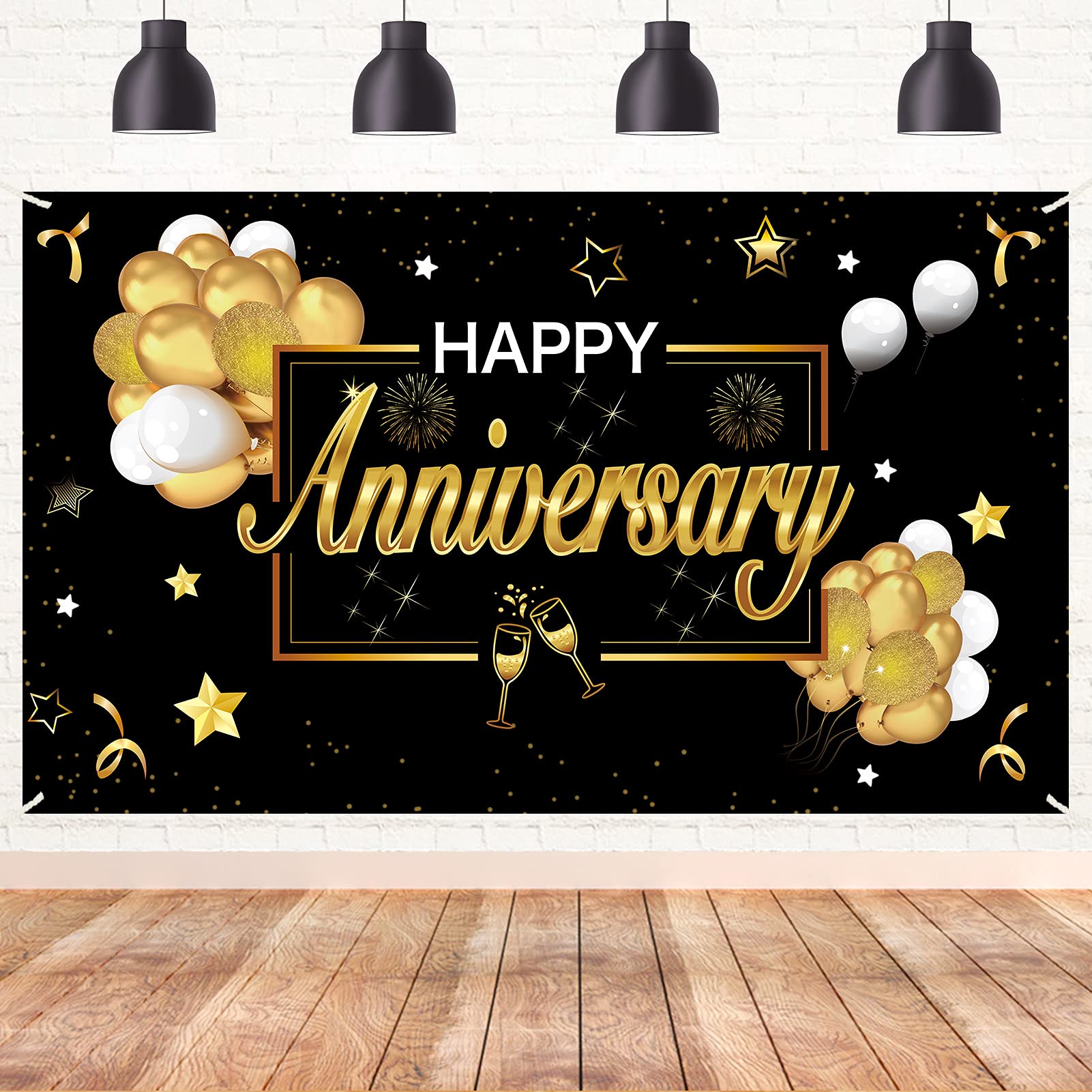 Happy Wedding Anniversary Banner Backdrop Decorations Extra Large Happy ...