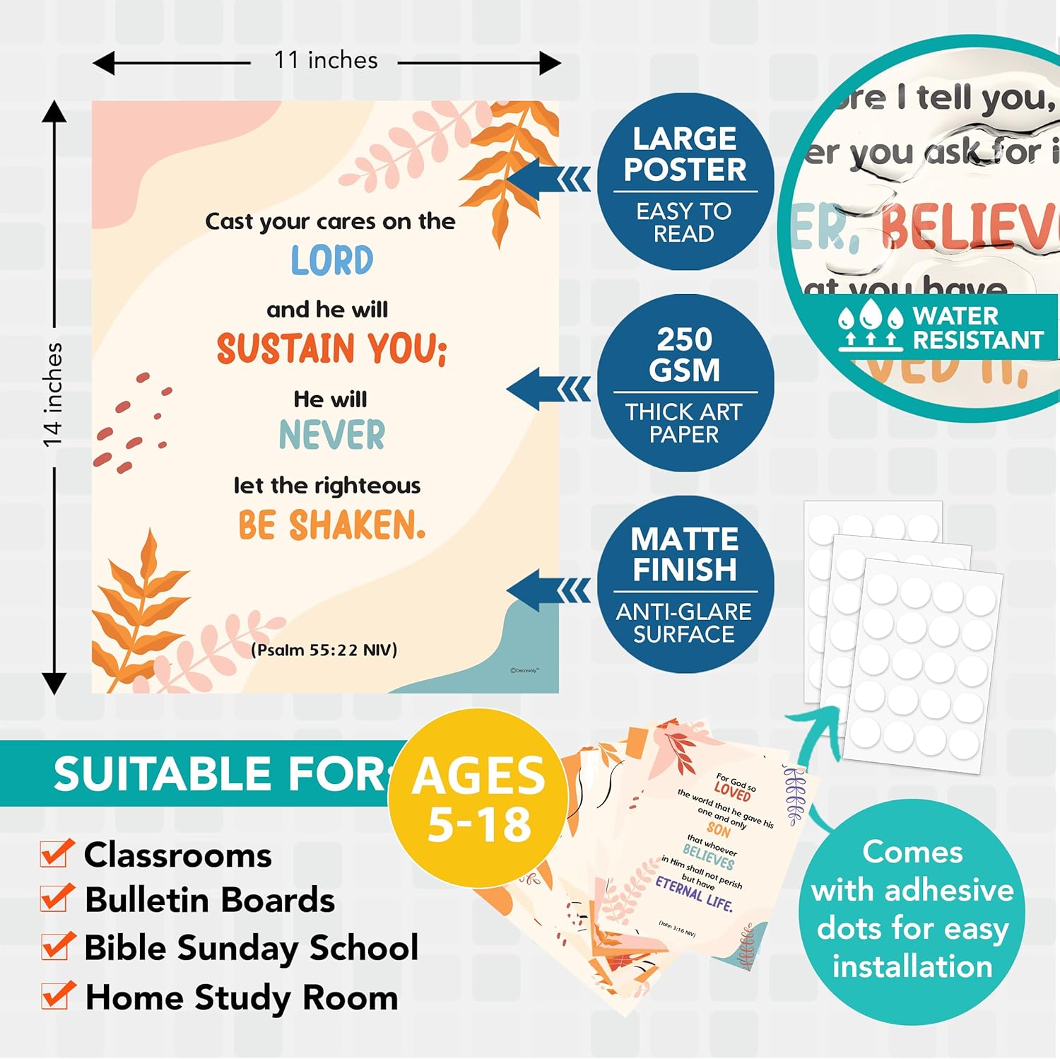 12 Christian Classroom Decor - 11x14dans Affiches Maroc | Ubuy