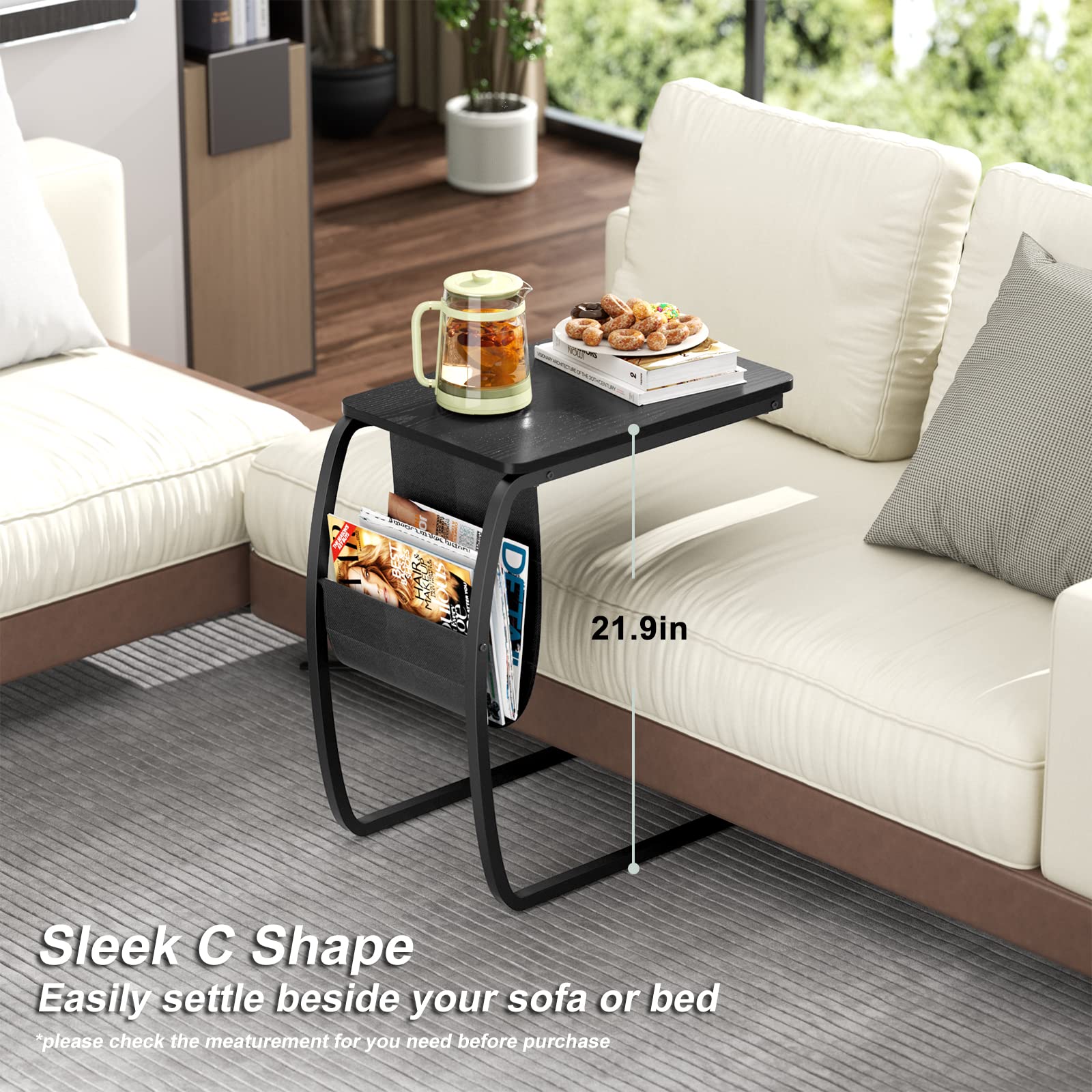 Snapklik.com : SRIWATANA Side End Tables Living Room, Vintage C-Shaped ...