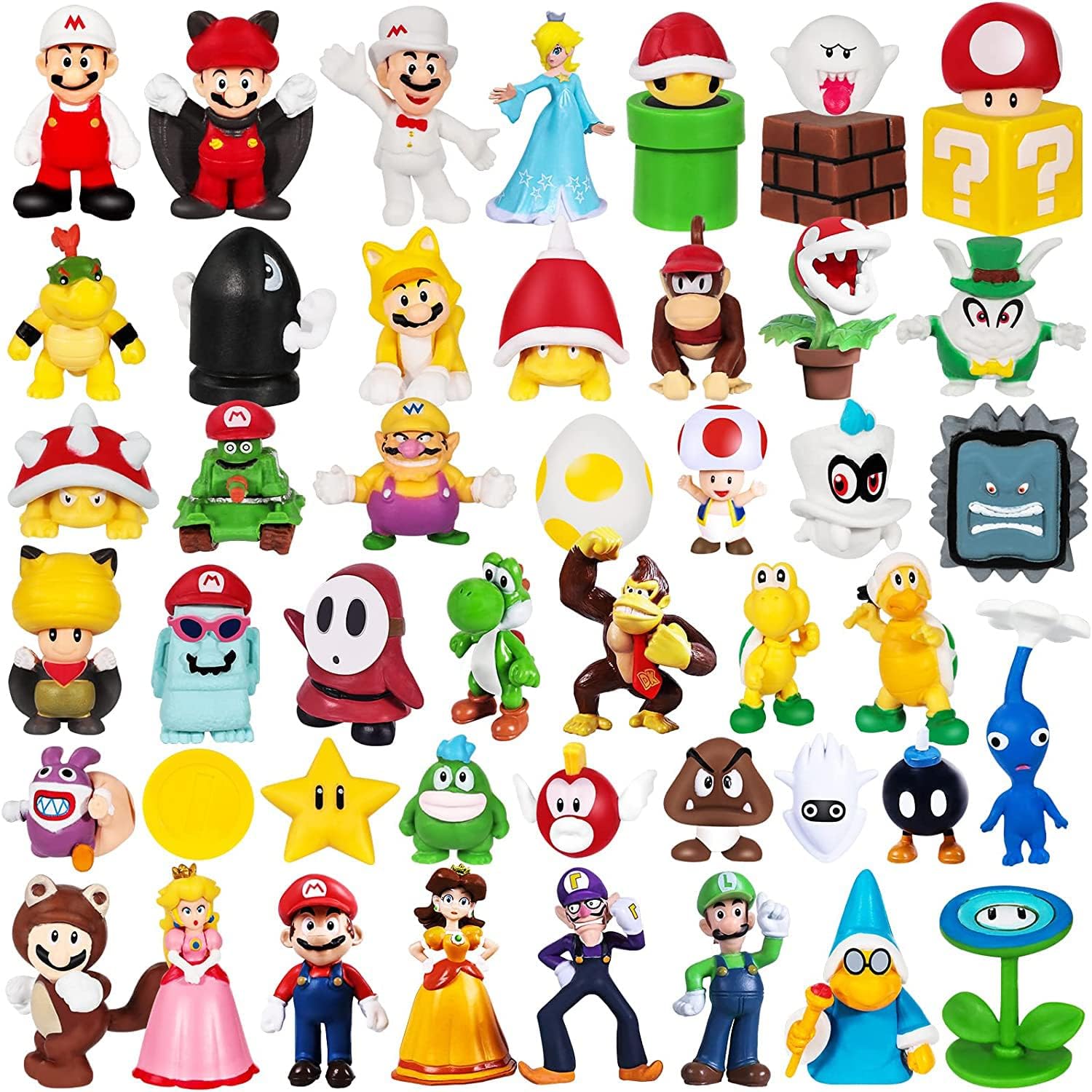 48pcs Mini Super M Brothers Action Figures Kids Toys Cupcake Toppers ...