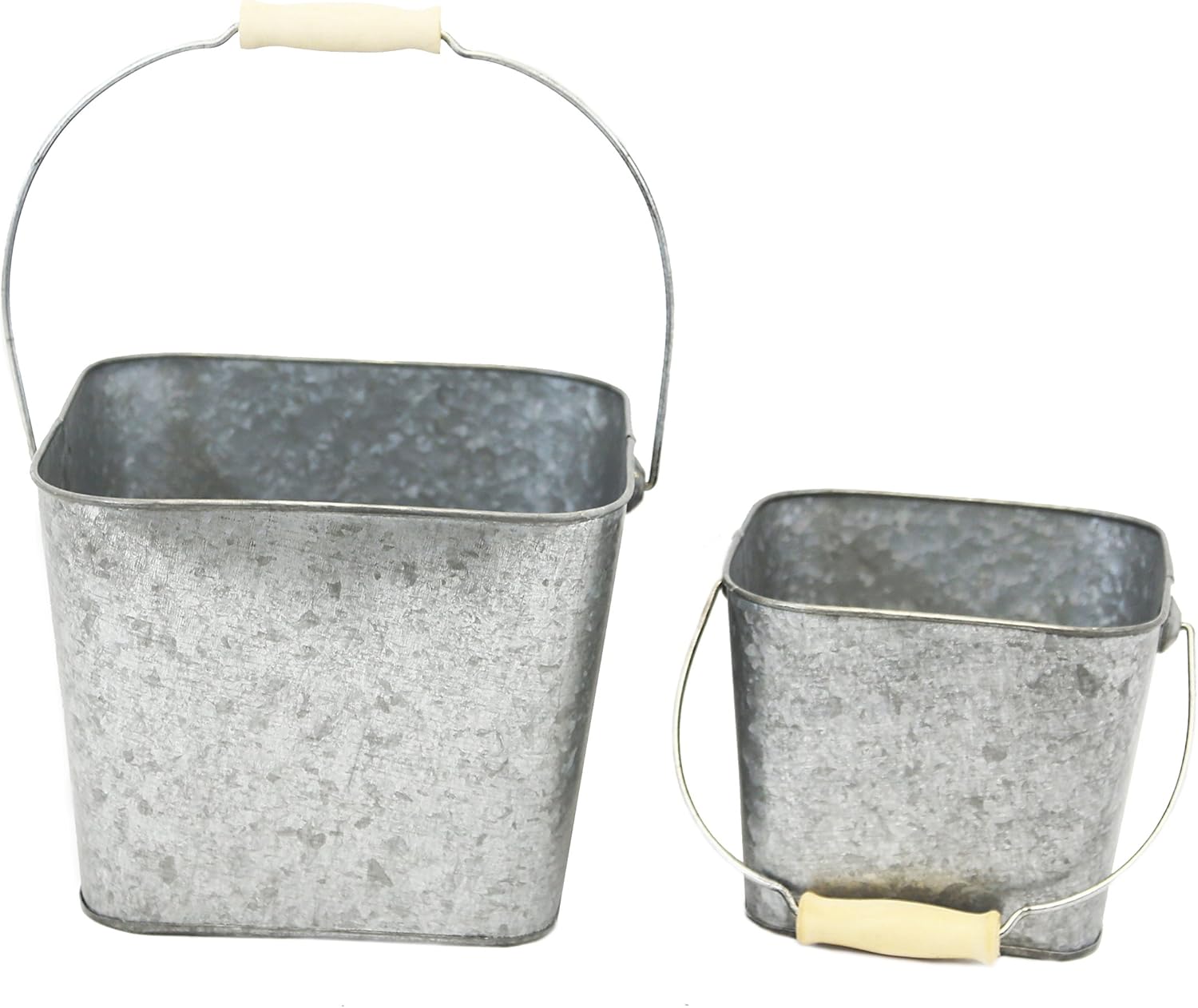 Amazon.com : Weathered Look Square Pails - Set Of 2 : Patio, Lawn & Garden
