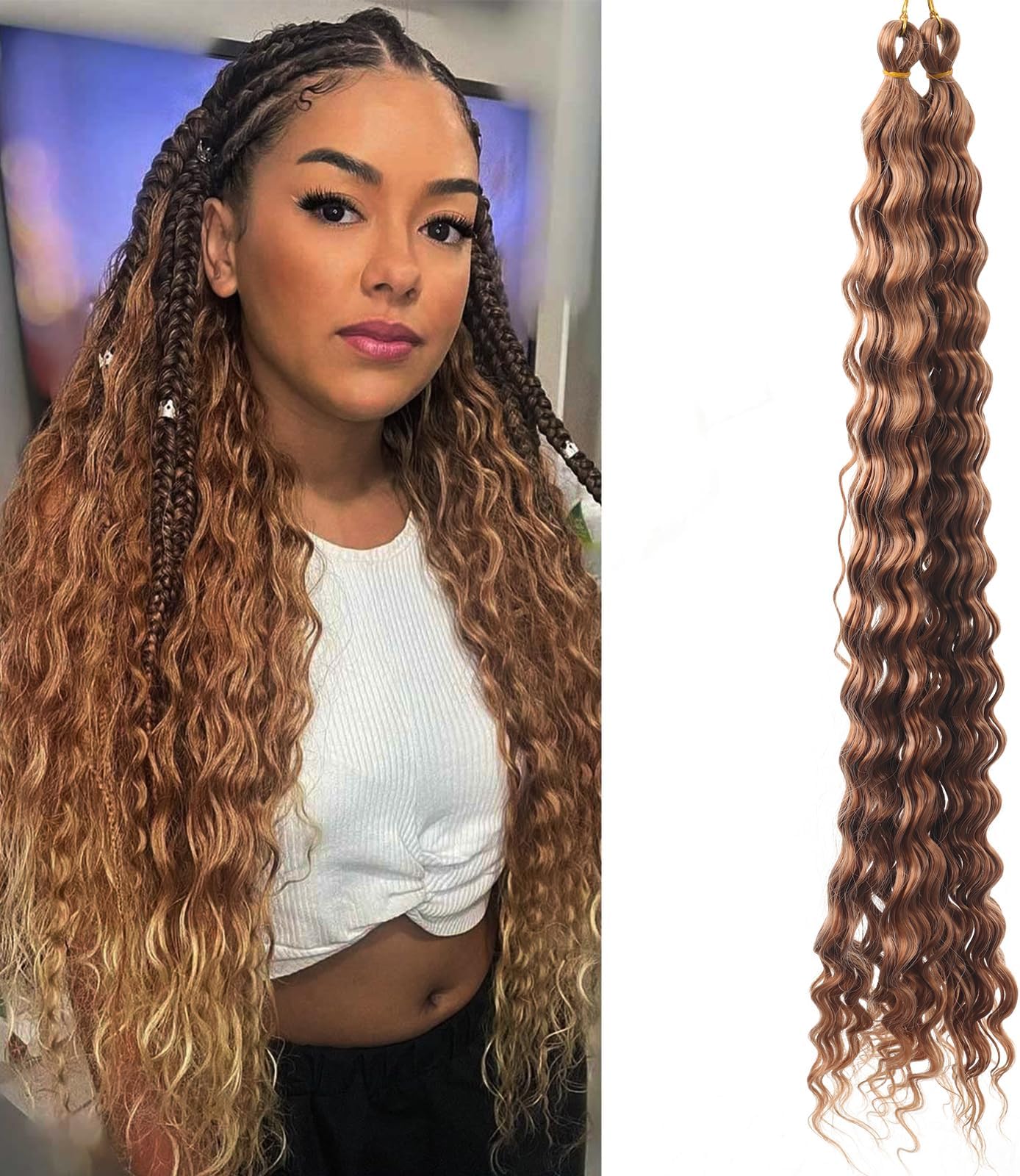 Amazon.com: CTRLALT Deep Wave Crochet Hair 24 Inch Curly Braiding Hair ...