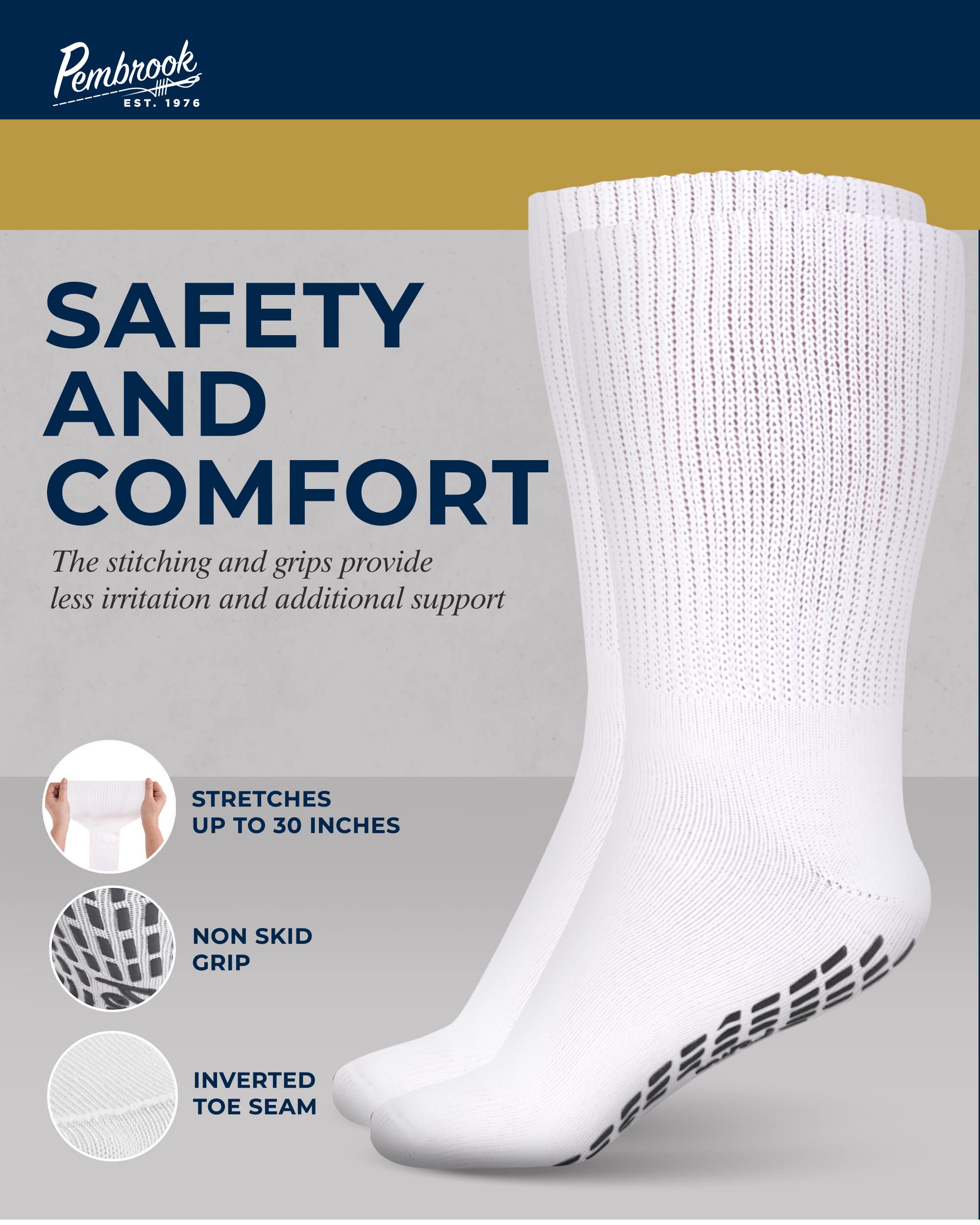 Snapklik.com : Pembrook Extra Wide Socks For Swollen Feet