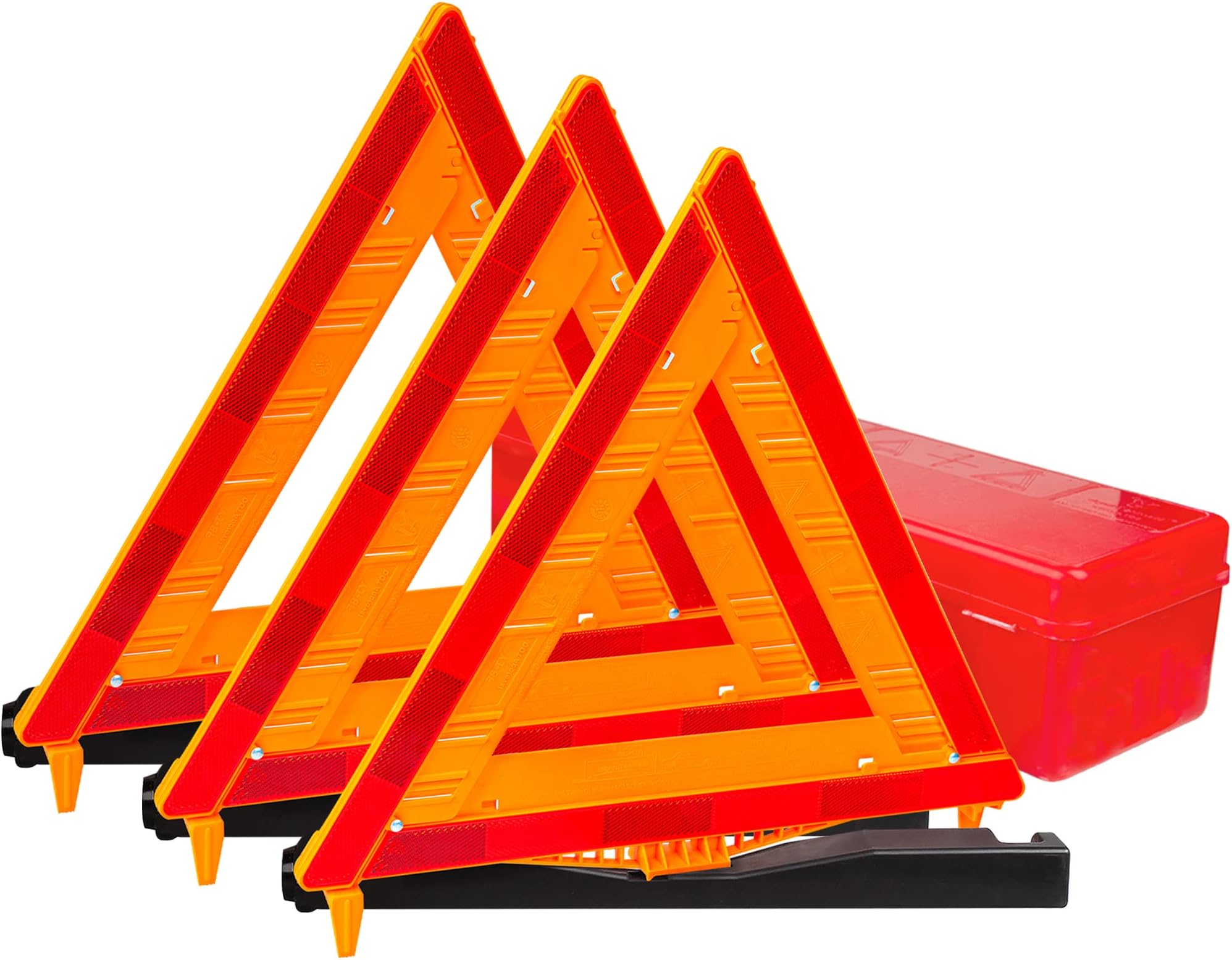 Amazon.com: Funlove Foldable Warning Triangles Road Safety Triangle Kit ...