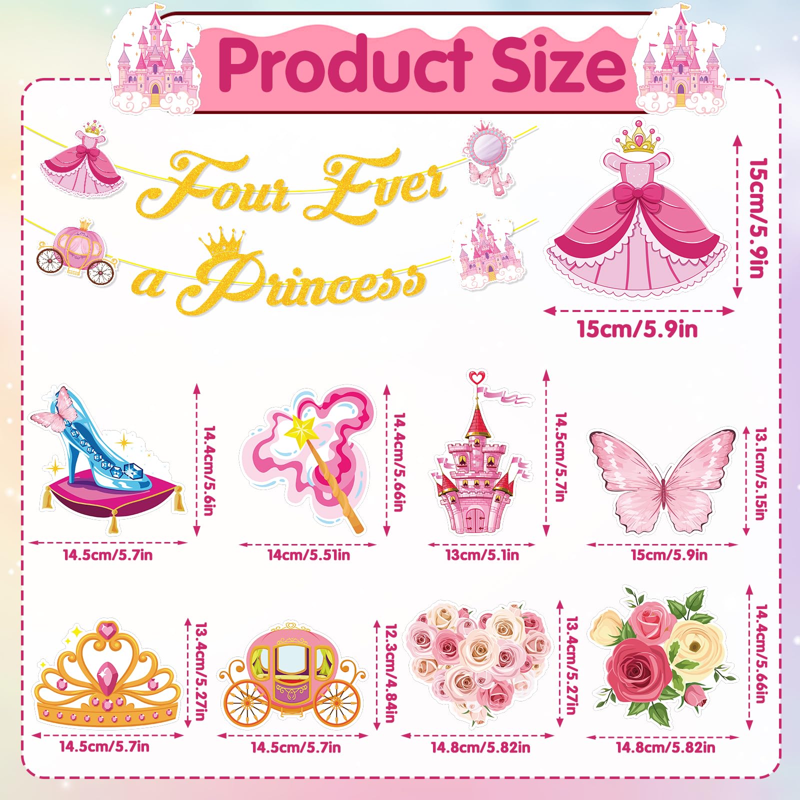 4 Ever A Princess Birthday Party Decorations Kreat4joy Four Ever A ...