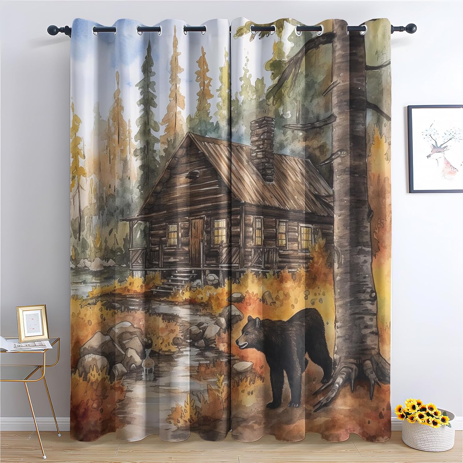 Amazon.com: MOBEITI Bear Curtains for Kitchen Window - Bear Curtains ...