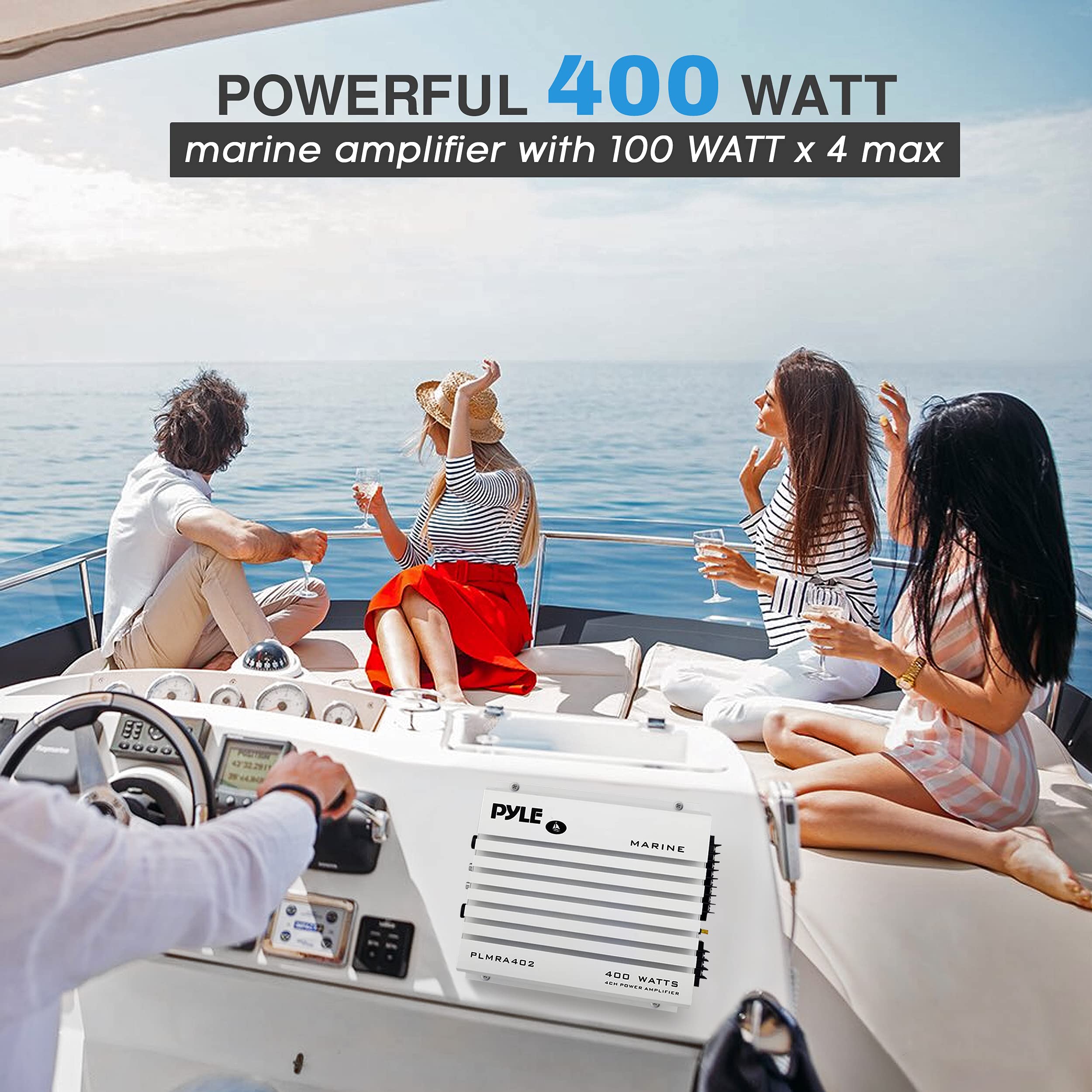 Snapklik.com : Pyle Hydra Marine Amplifier - Upgraded Elite Series 400 Watt 4 Channel Audio ...