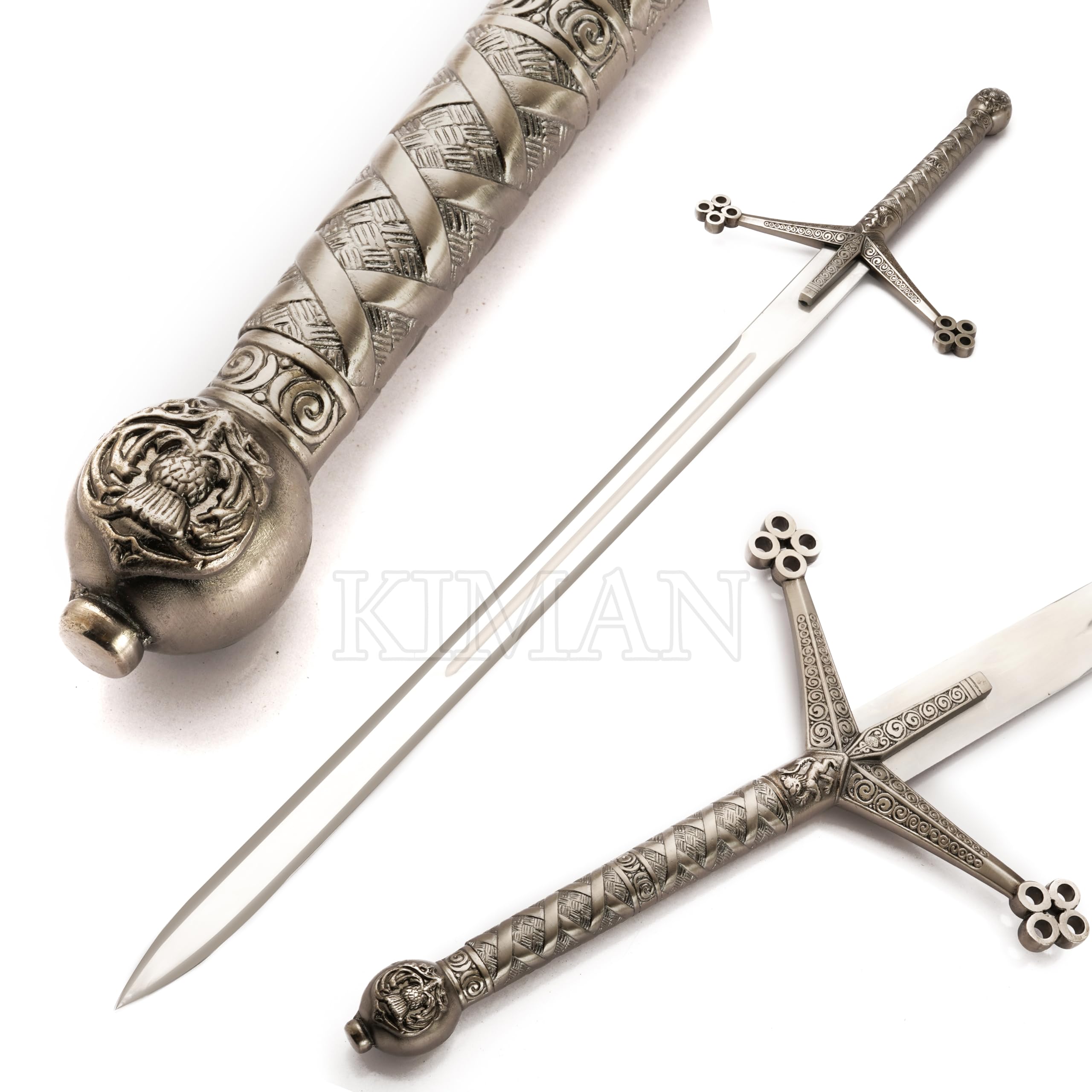 Amazon.com : 40'' Stainless Steel Scottish Claymore Sword/Handmade Lion ...