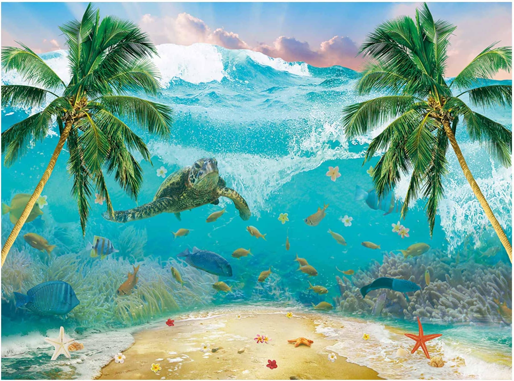 Amazon.com : Funnytree 10 x 8 FT Underwater Wave Backdrop Ocean Beach ...