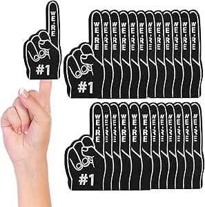 Amazon.com: APLZGMG 24 Pcs Mini Foam Finger #1, Sport Fan Foam Finger ...