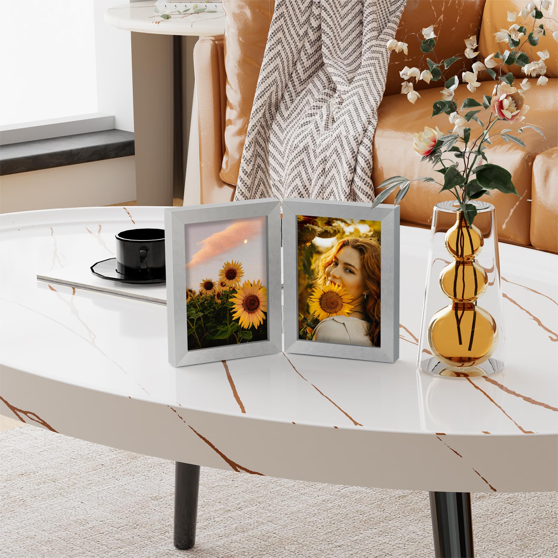Snapklik.com : decorUhome Double 5x7 Picture Frame Vertical, Engineered ...