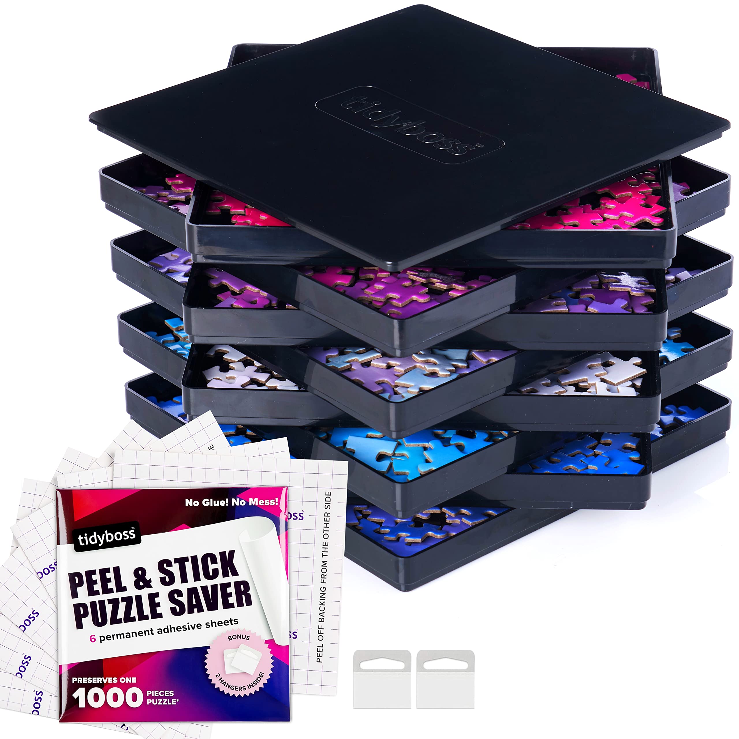 Amazon.com: 8 Puzzle Sorting Trays with Lid 8" x 8" Including Jigsaw ...