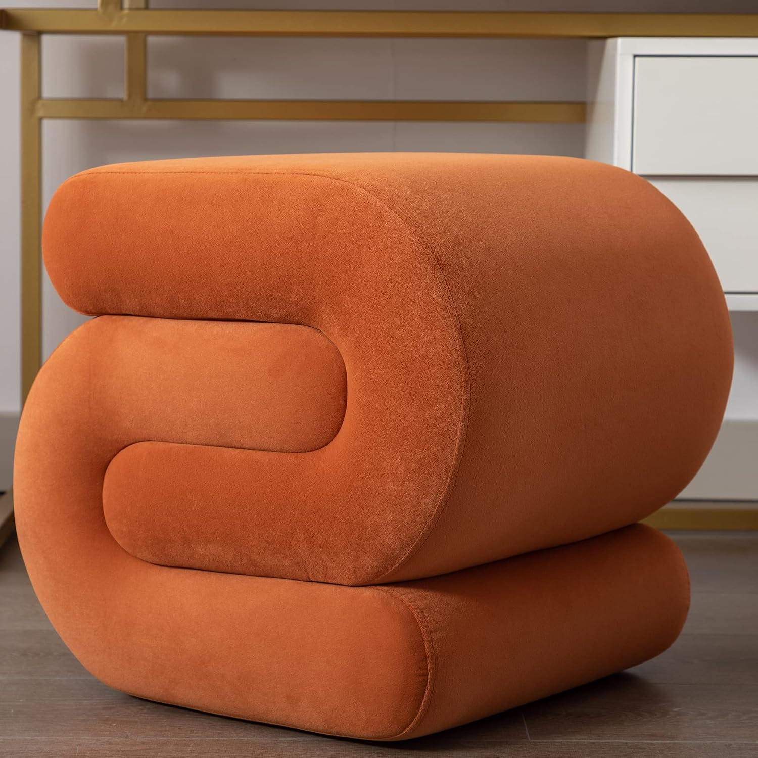 Amazon.com: Goohome Foot Stool, Modern S-Shape Velvet Ottoman Makeup ...
