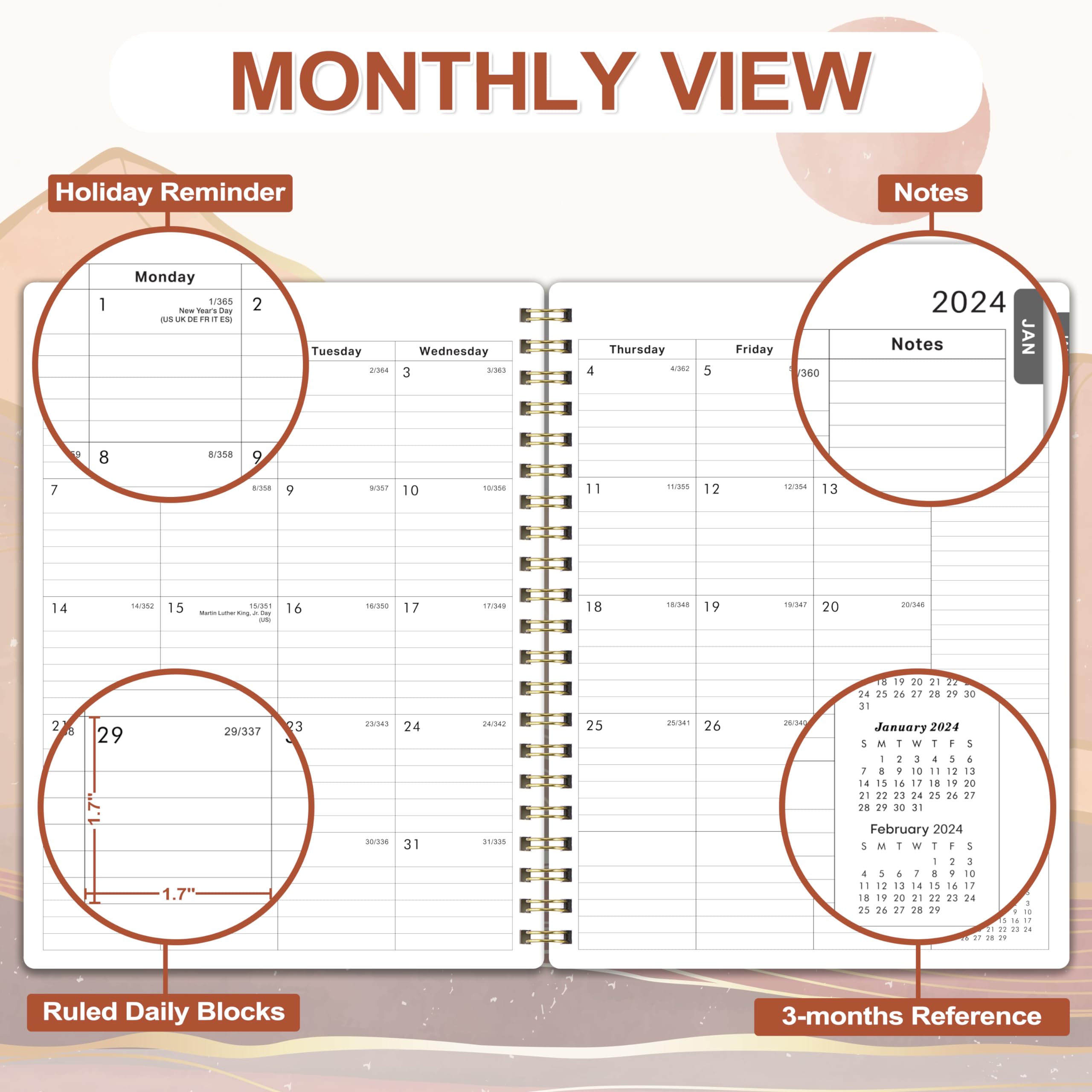 Snapklik.com : 2024 Planner - 2024 Weekly And Monthly Planner From Jan ...