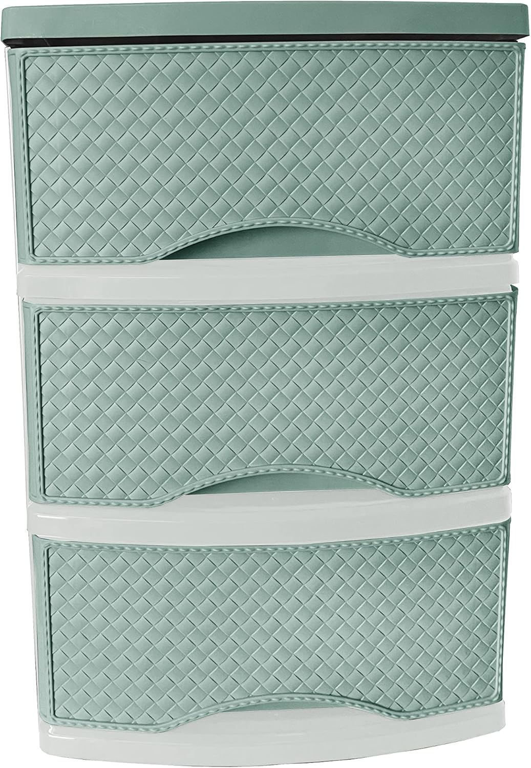 3 Drawers Rattan Design Plastic Desktop Storage Unit Plastic Modular ...