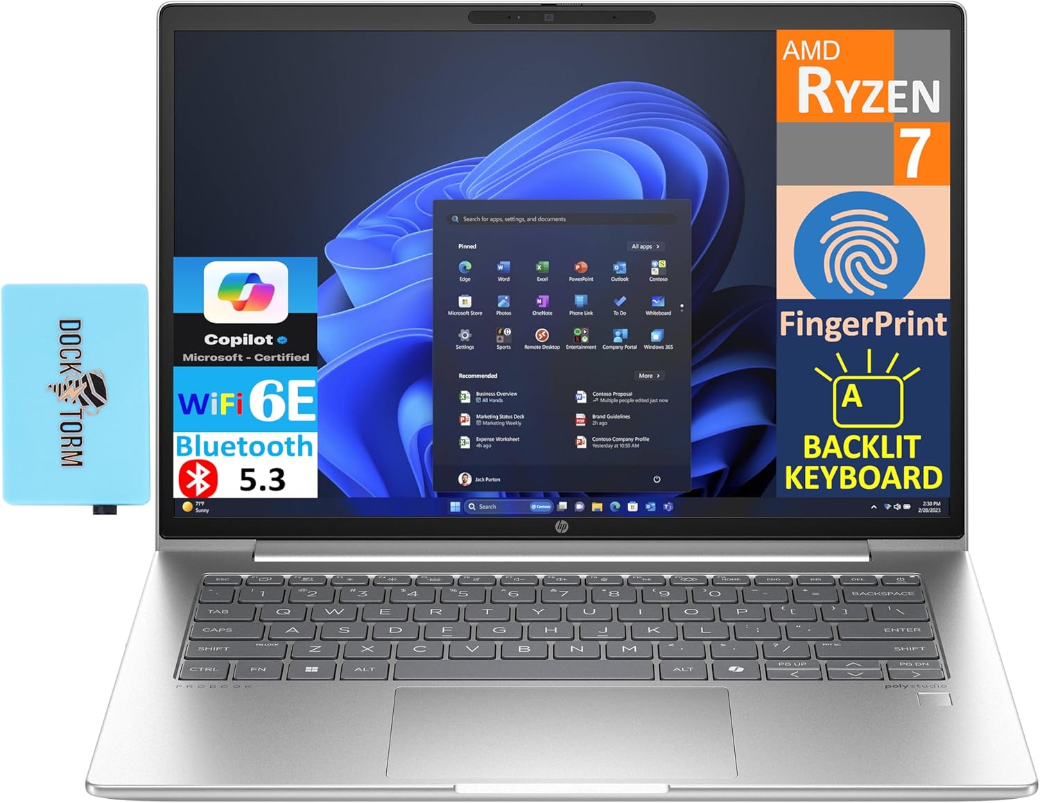 Amazon.com: HP ProBook 445 G11 Thin Business Laptop 14.0" LCD FHD+ ...