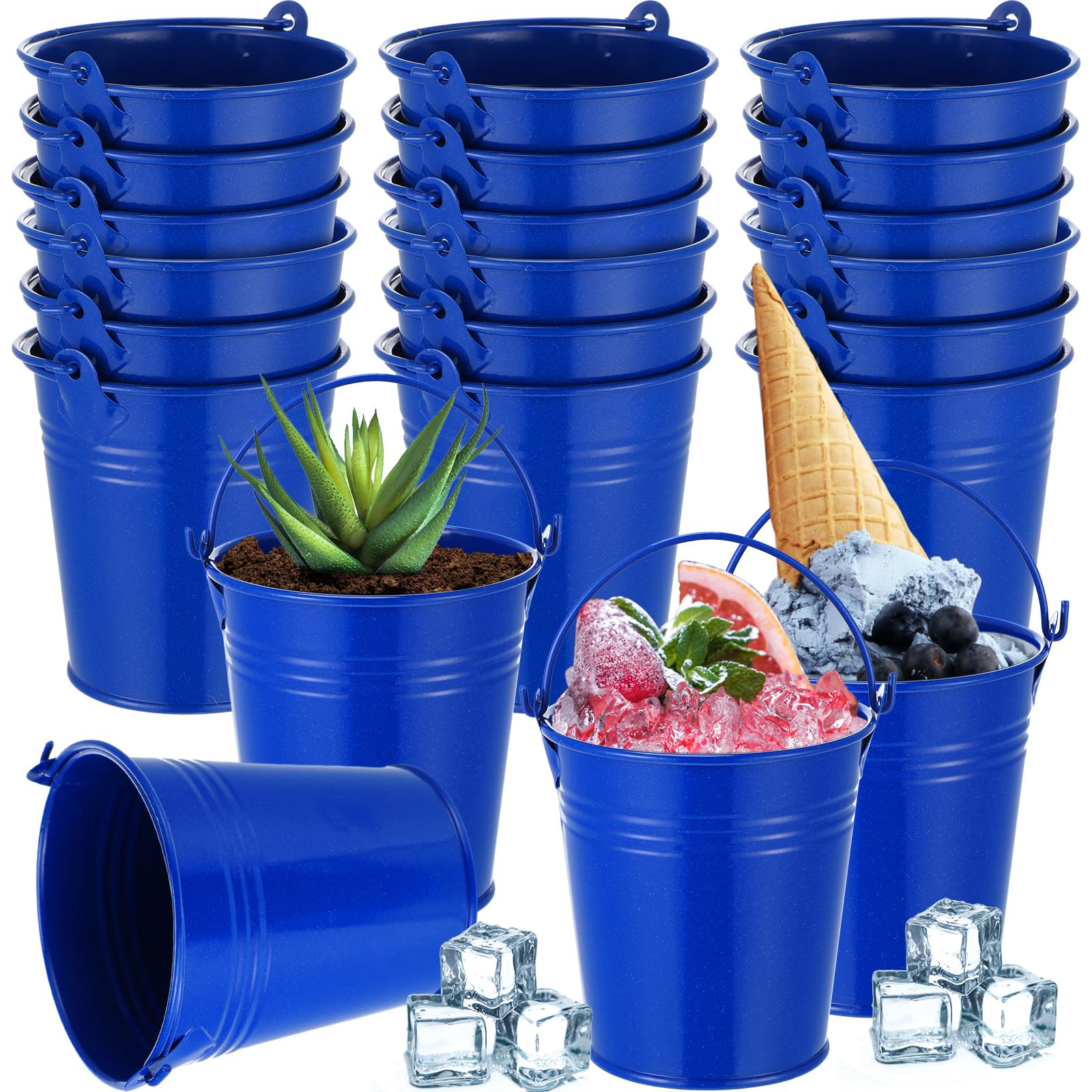Mini Metal Buckets with Handles Galvanized Buckets 3.15 Inch Mini Toy ...