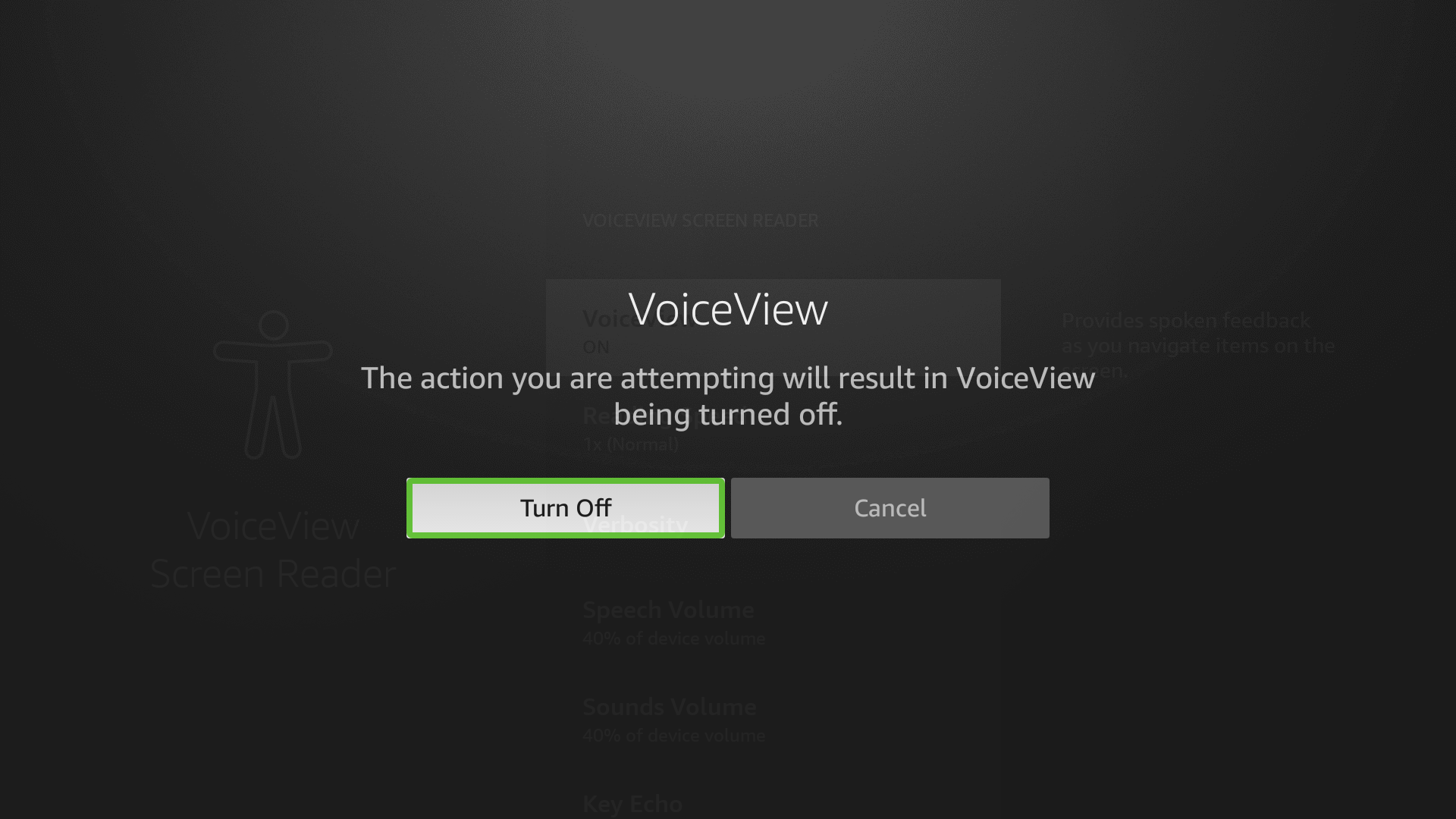 VoiceView Settings - Loader shortcut for Fire TV - App on Amazon Appstore
