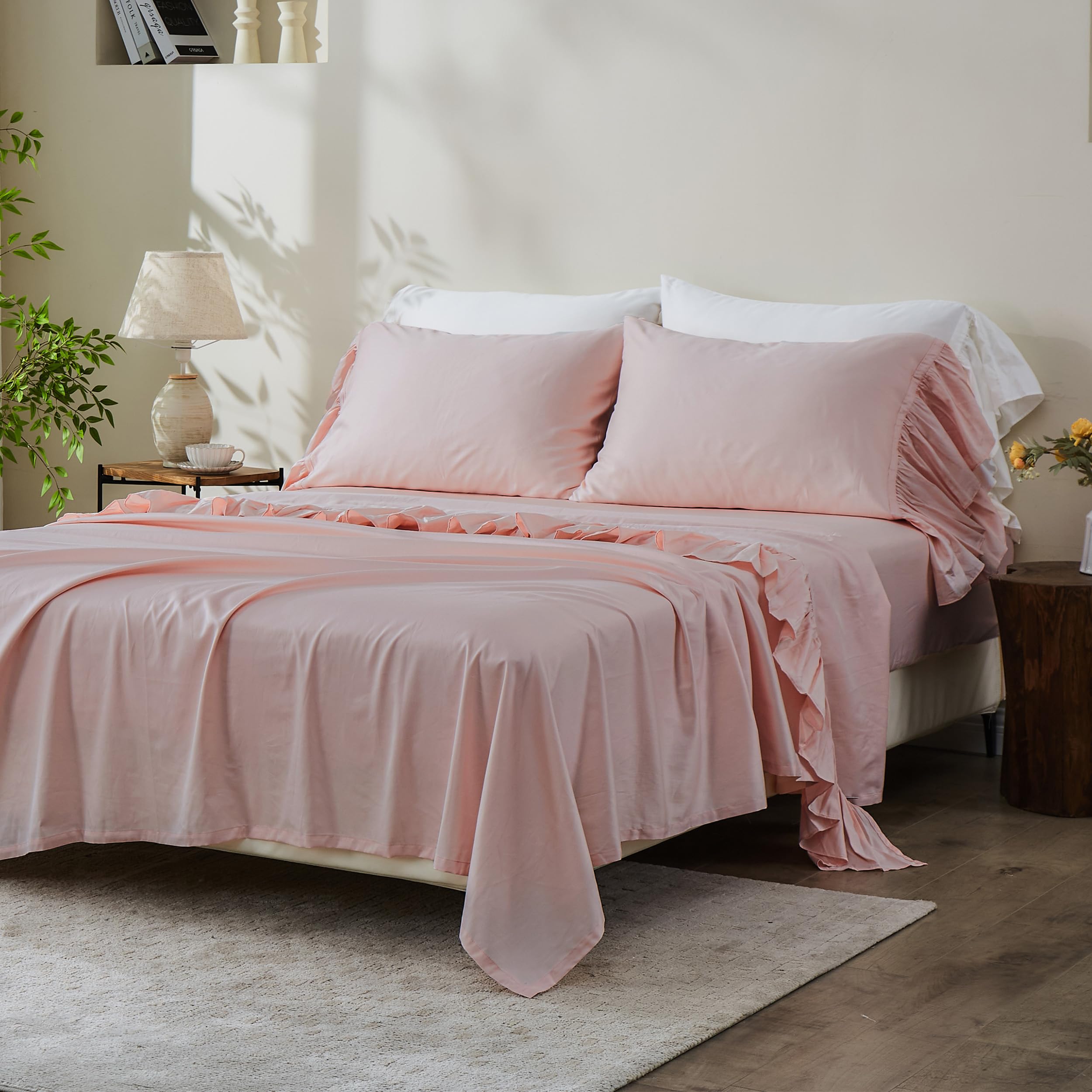 Amazon.com: Simple&Opulence 100% Cotton Bed Sheet Set Soft Breathable ...