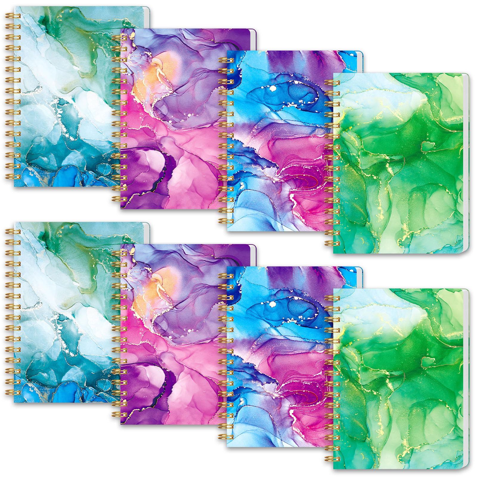 Amazon.com : HIBOX 8PCS Mini Spiral Notepads A6, Marbleized Pocket ...
